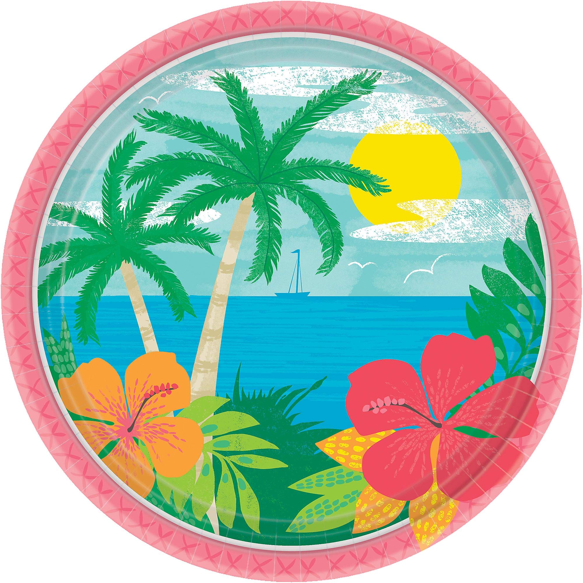 Amazon.com: Amscan Summer Vibes Round Plates - 9" | Pack of 60