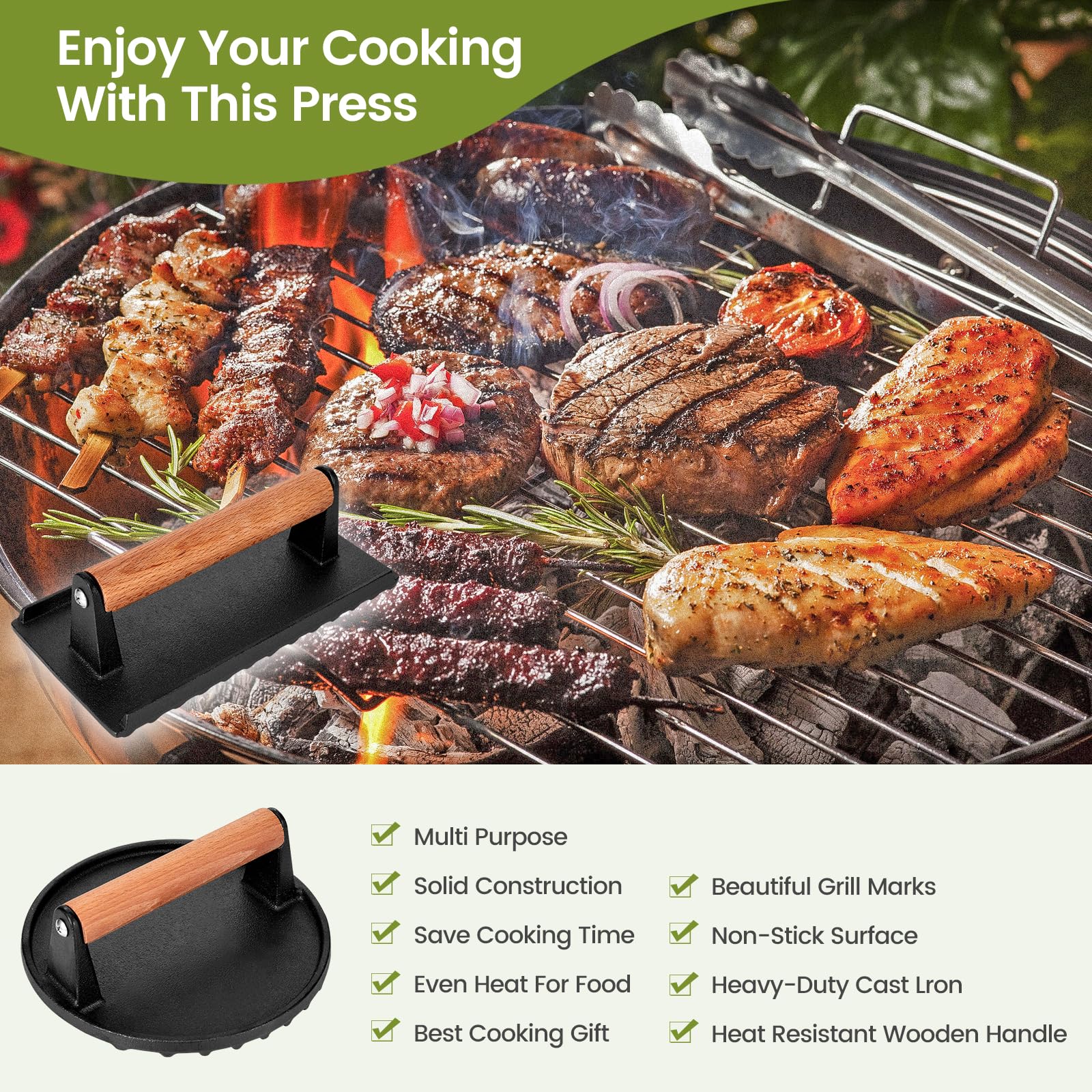 Snapklik.com : Whaleme Blackstone Burger Press Set - 7" Round Smash ...