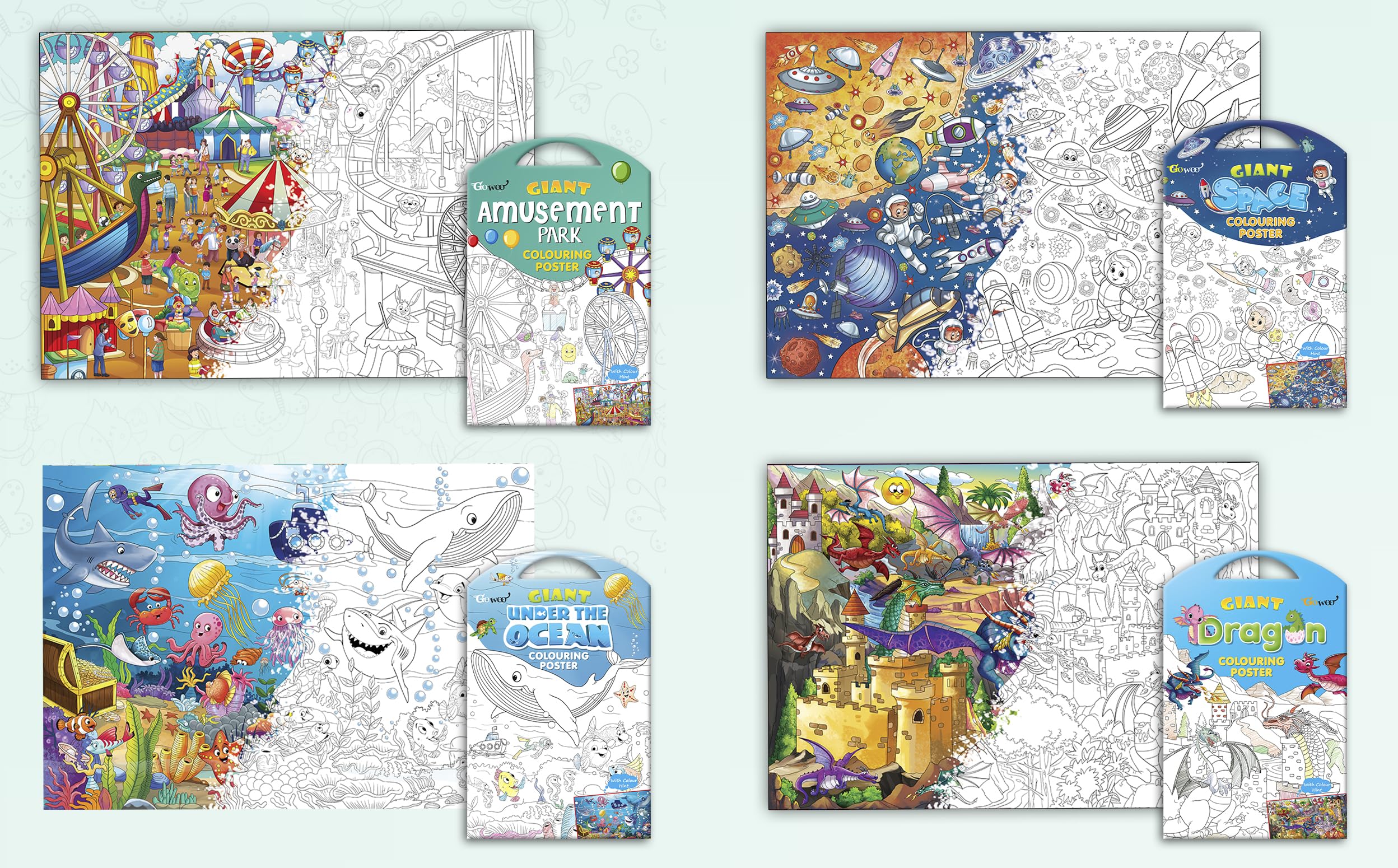 Giant Amusement Park Colouring Poster Giant Space Colouring Poster ...