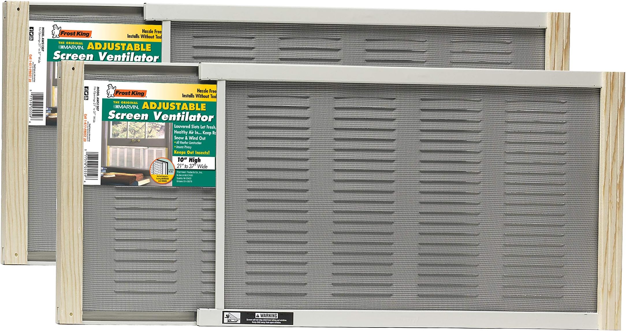 Frost King 2AWS1207 WB Marvin Adjustable Window Screen, 10in High x ...