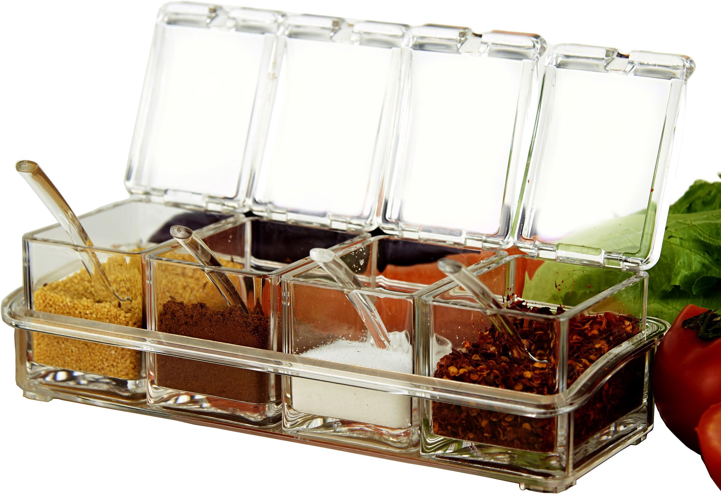 Amazon.com: SHAIDOJIO Clear Seasoning Box, 8 Pcs Spice Storage pots ...