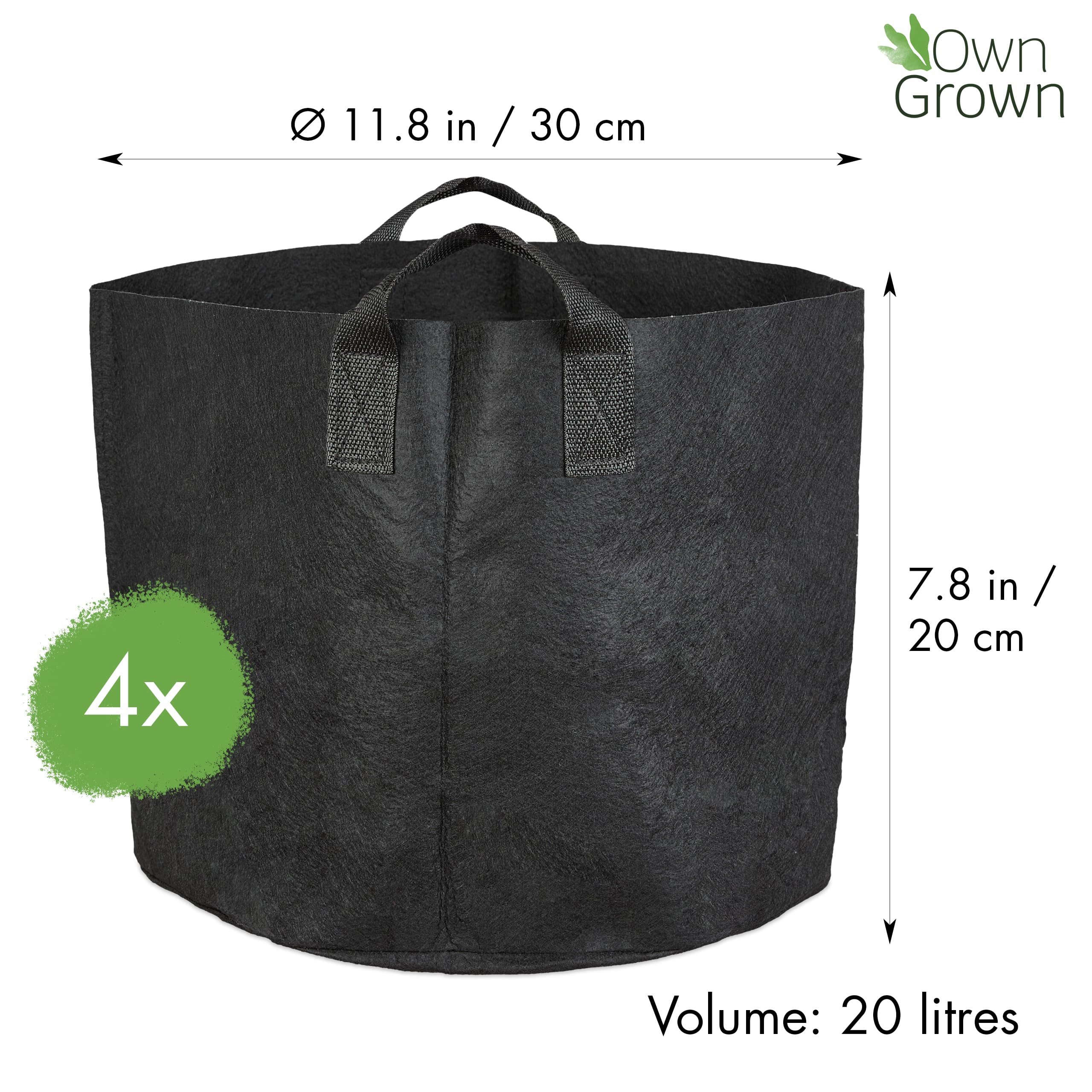 OwnGrown Plant Growing Bags : 4x20l Plant Grow Bags for Balcony and ...