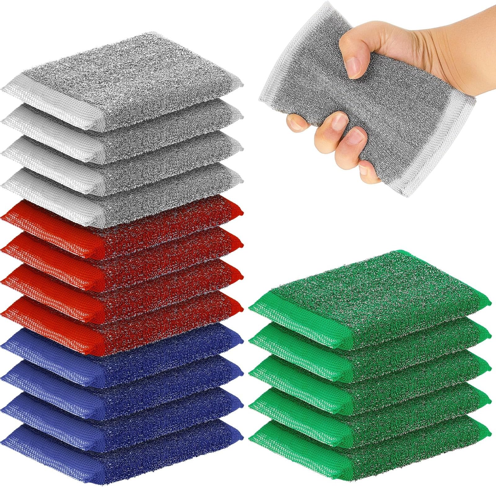 Amazon.com: Thyle 24 Pack Steel Scrub Sponges for Dishes Non Scratch ...