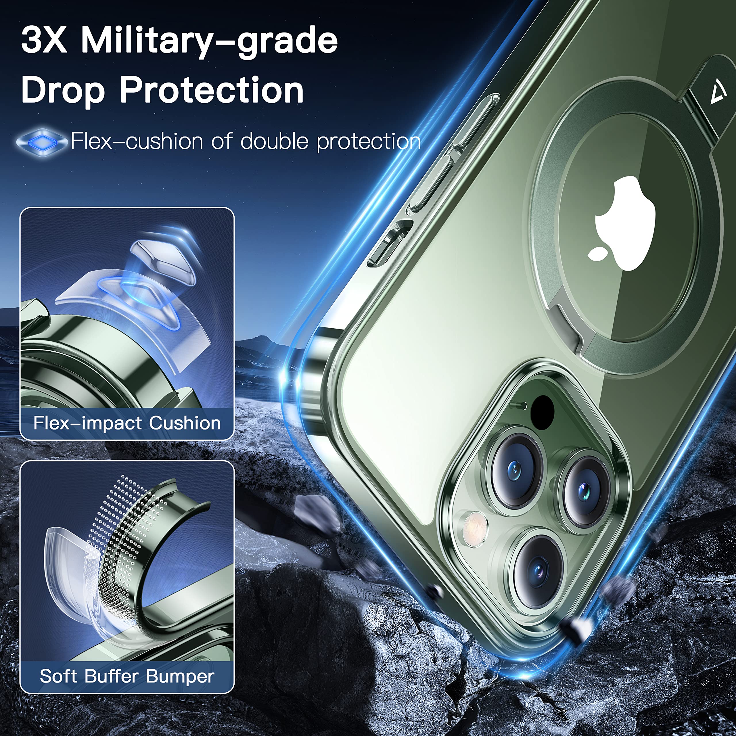 Alphex Invisible Stand Magnetic Case for iPhone 13 Pro Max [Look as ...