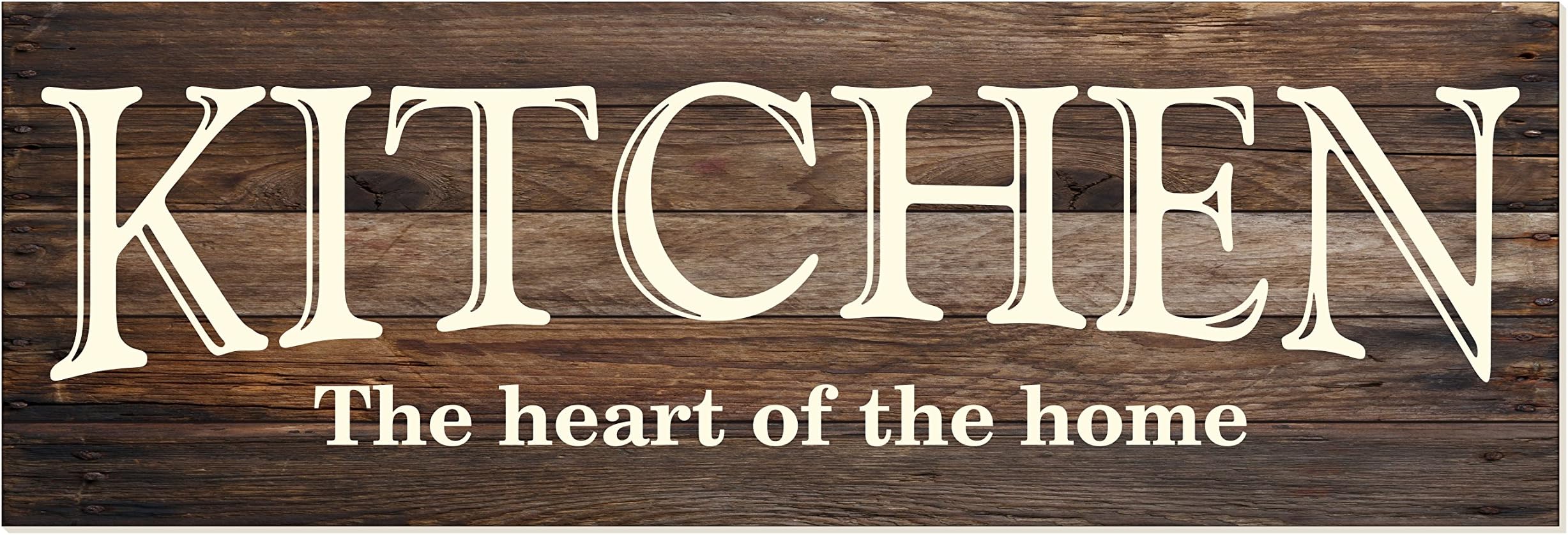 Amazon.com : Kitchen Wall Décor Rustic Kitchen Signs Brown or White ...