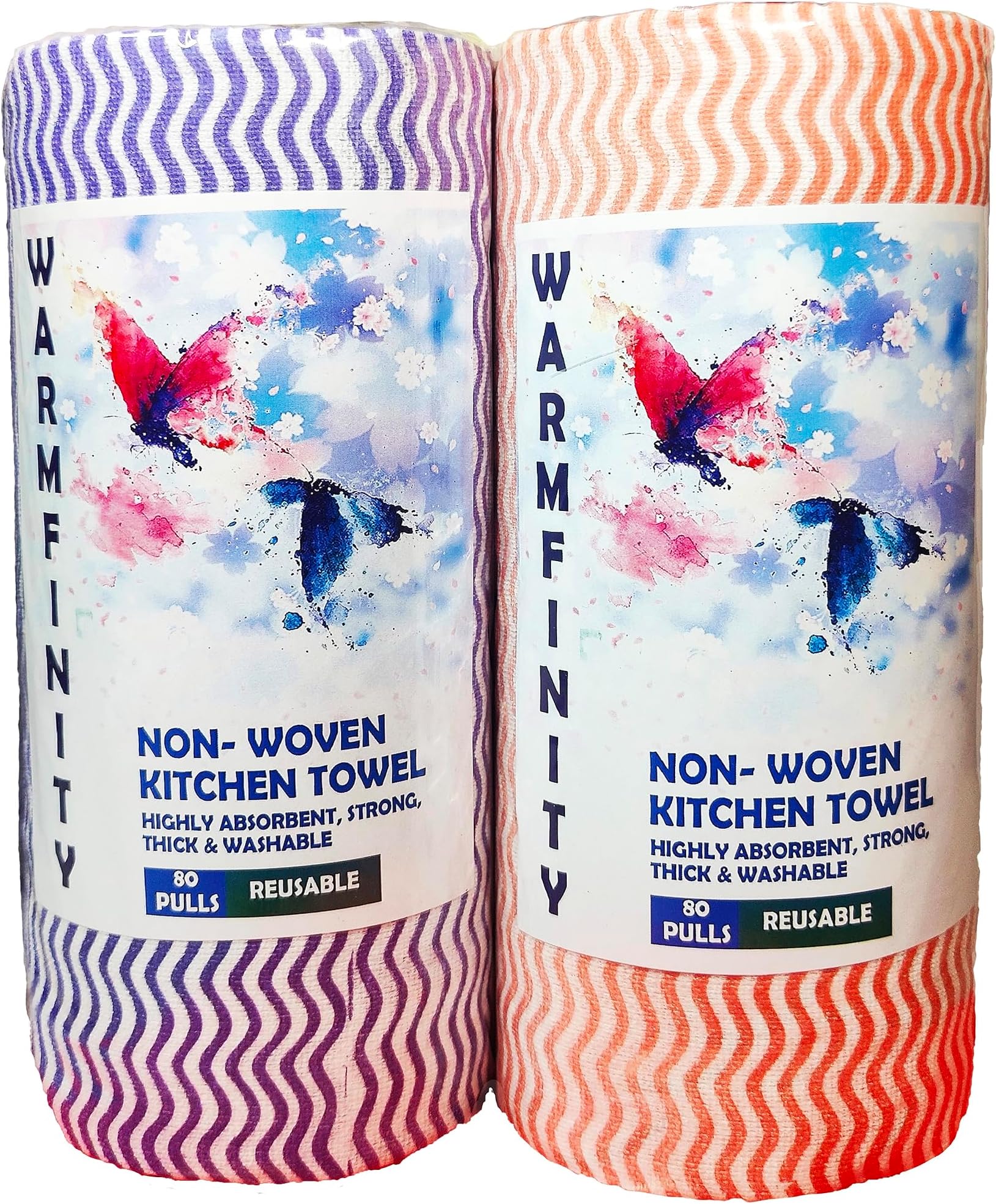 Warmfinity Pack of 2 Multipurpose Kitchen Roll/Tissue/Towel Washable ...