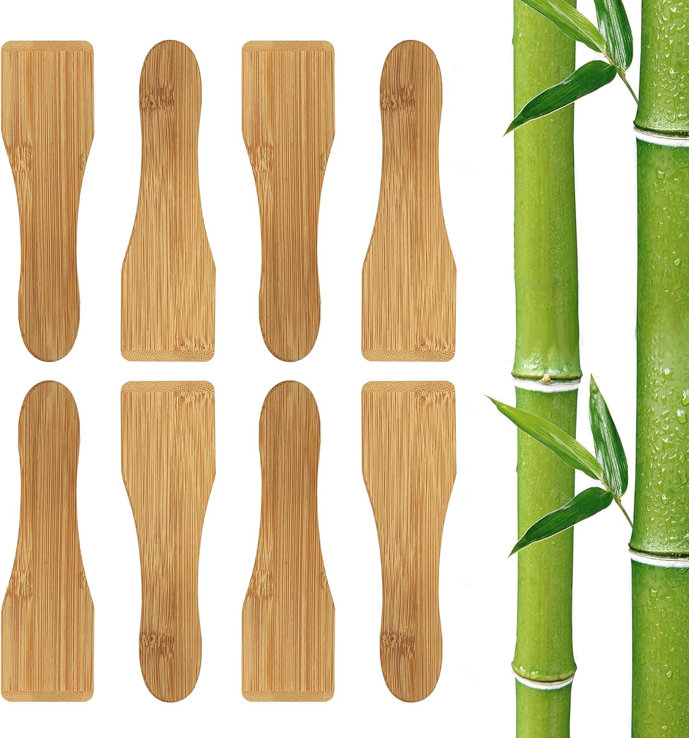 Amazon.com: Natural Bamboo Scrapers Raclette Spatulas 8pcs: Home & Kitchen