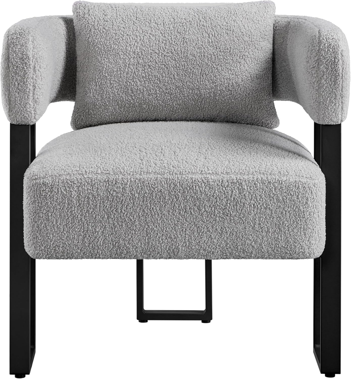 costoffs Modern Tub Chair, Boucle Fabric Armchair, Vanity Chair with ...