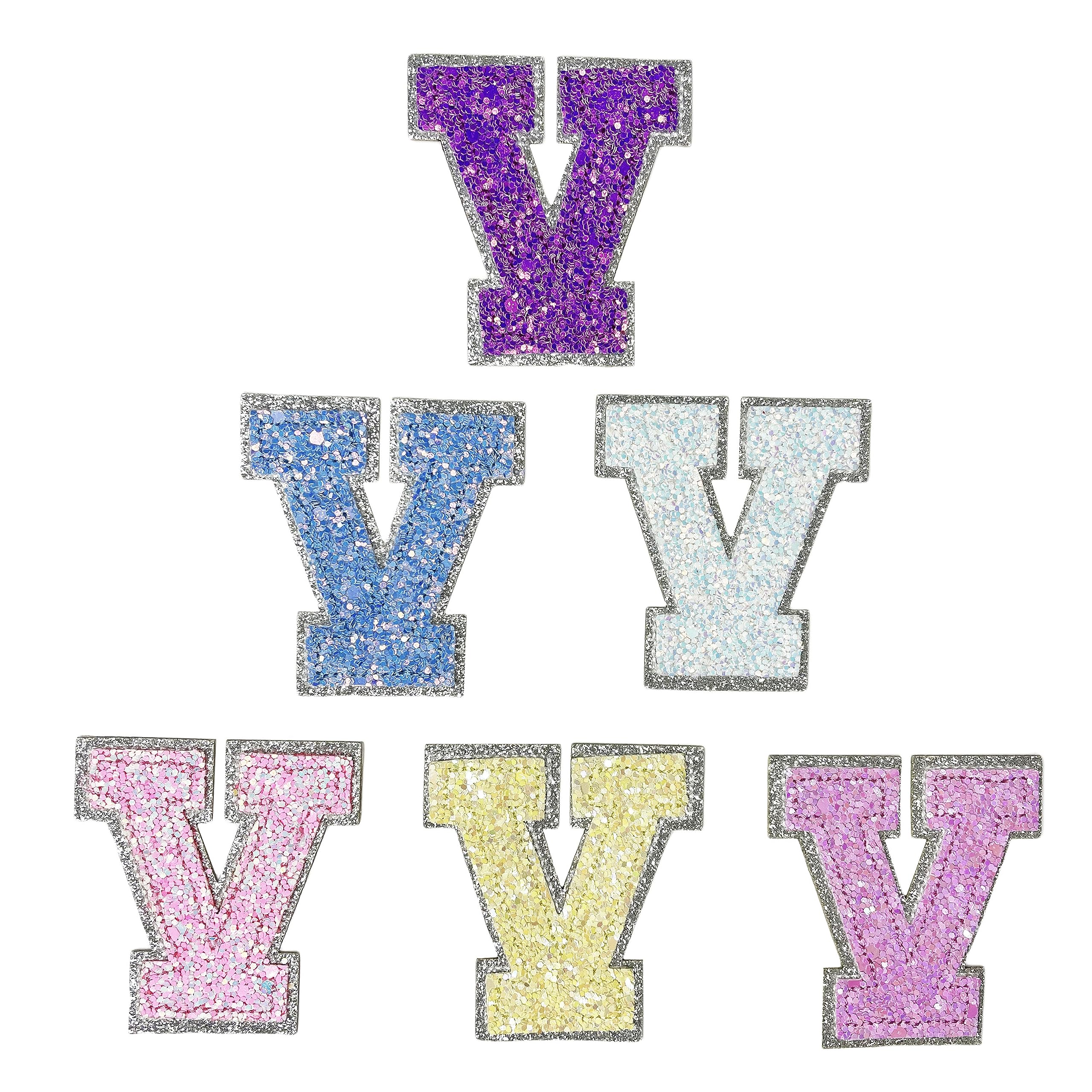 Amazon.com: Janhavi 6 Pcs Self Adhesive Glitter Letter Patches for Bags ...
