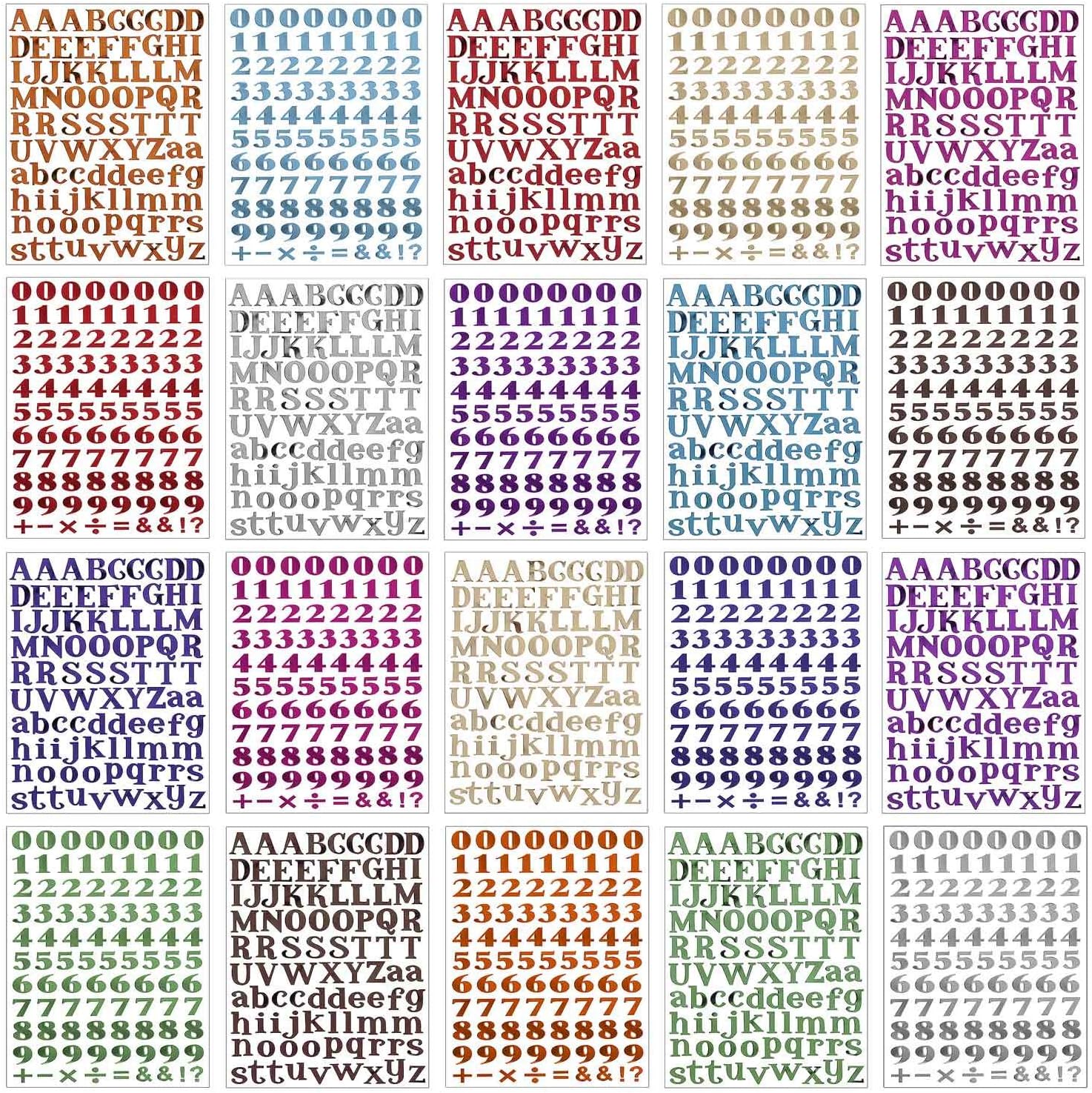 Amazon.com: 20 Sheets Scrapbook Letter Stickers, Colorful Self Adhesive ...