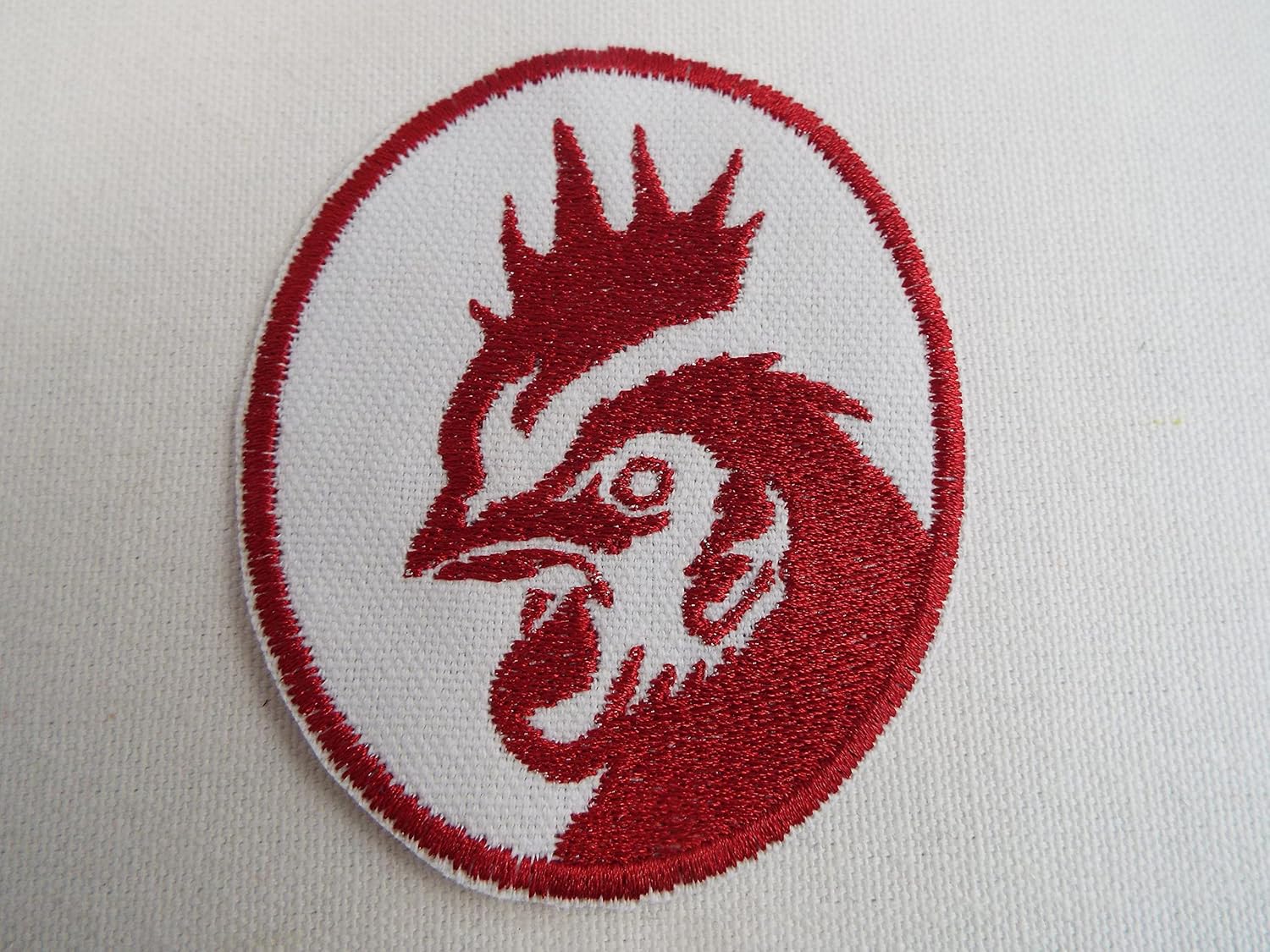 Amazon.com: Red White Rooster Silhouette Iron-on Patch