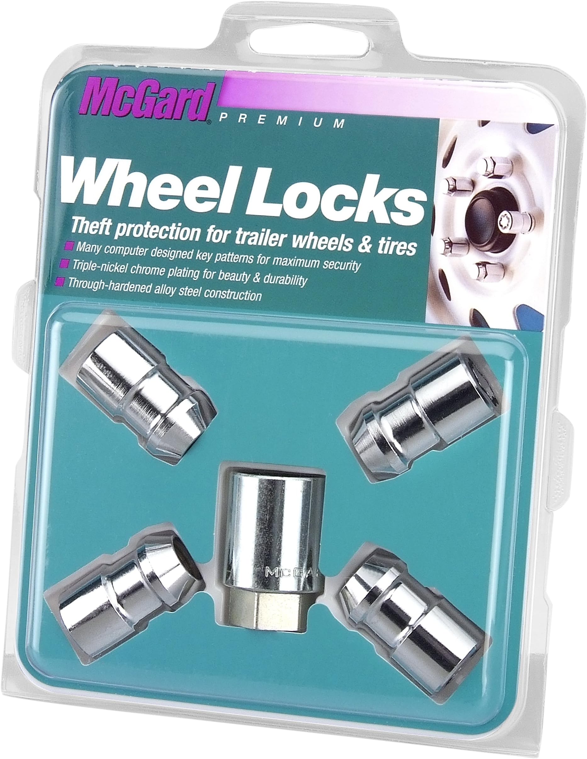 Amazon.com: MCGARD 24538 Chrome Cone Seat Wheel Lock (1/2"-20 Thread ...