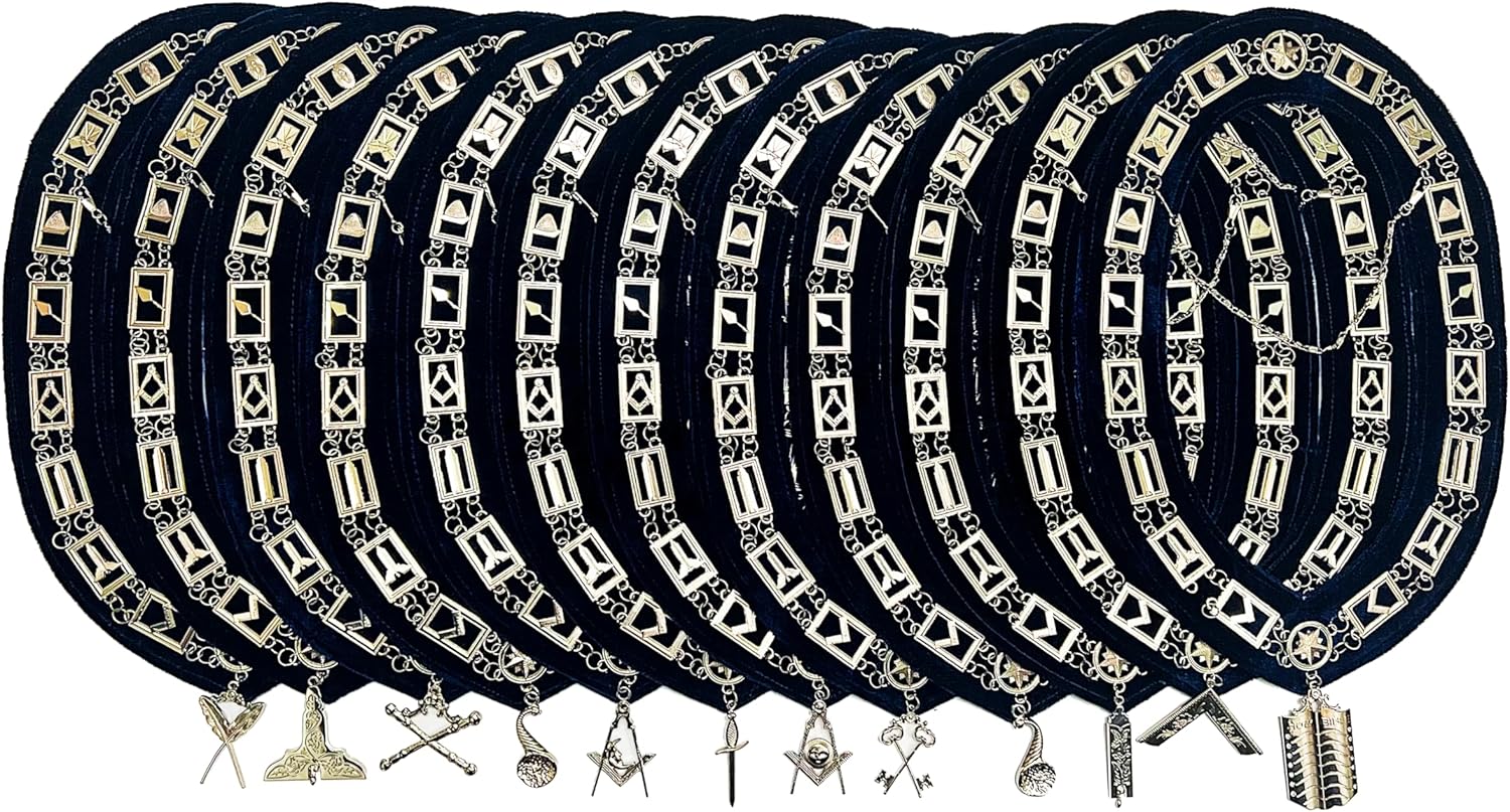 Amazon.com: ROYALX Masonic Regalia Blue Lodge Officer Chain Collar ...
