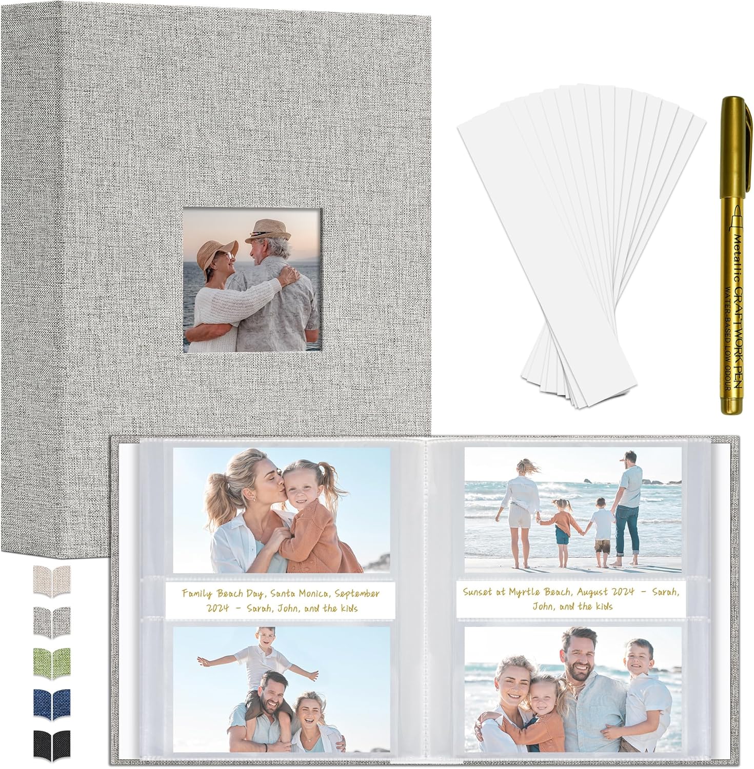 Amazon.com: Vienrose Linen Cover Photo Album 4 × 6 Memory Book 104 ...