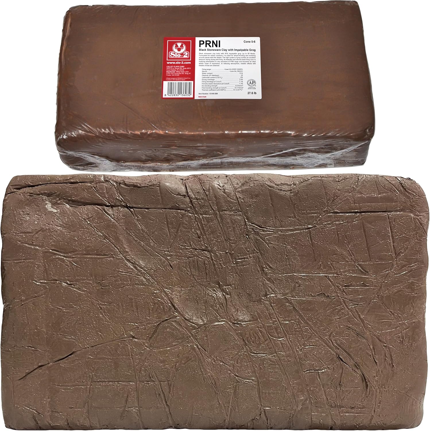 Amazon.com: SIO-2 PRNI Black Stoneware Ceramic Pottery Clay | 27.6 lb ...