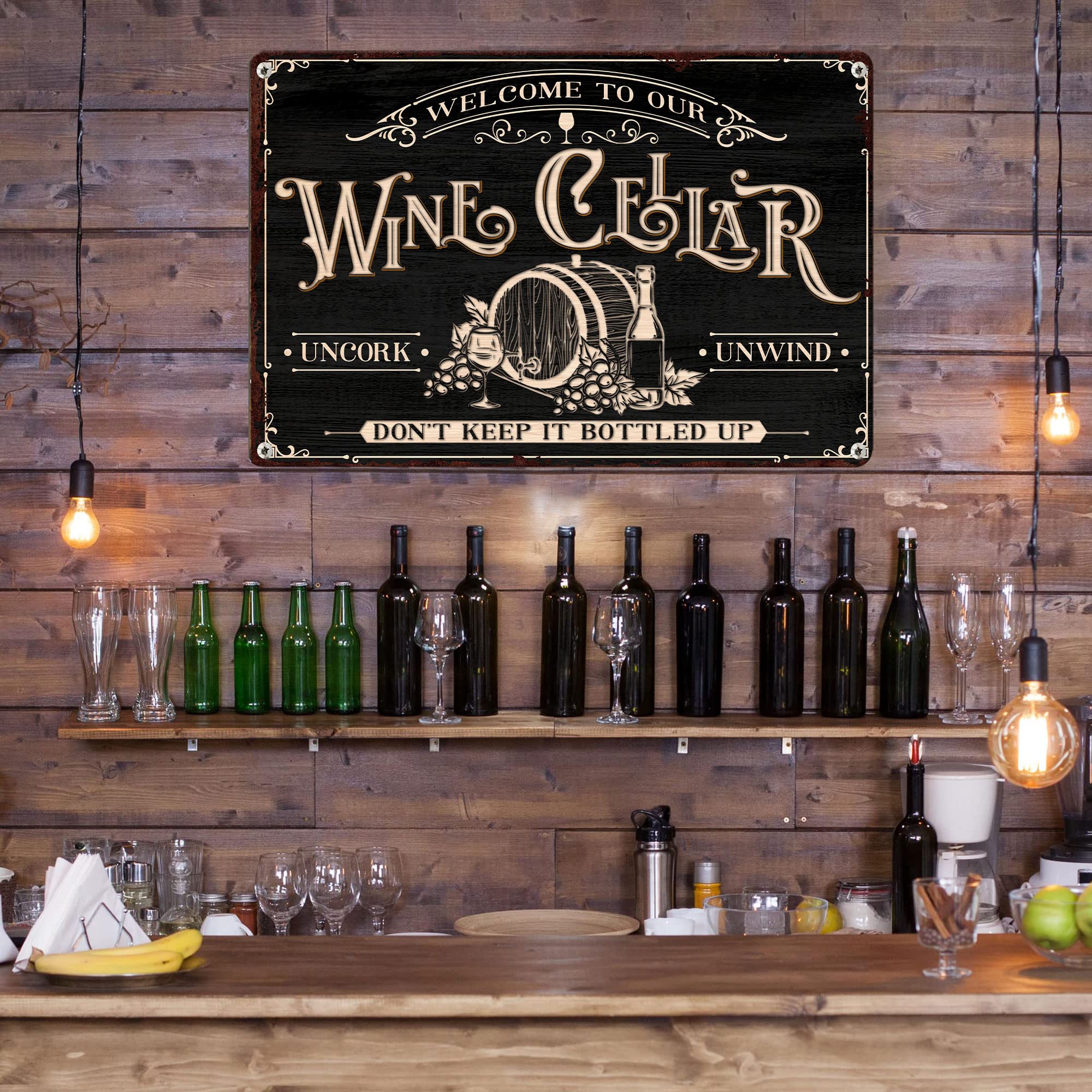 MUCHNEE Wine Cellar Signs, Winery Metal Sign, Tasting Room Sign Home ...