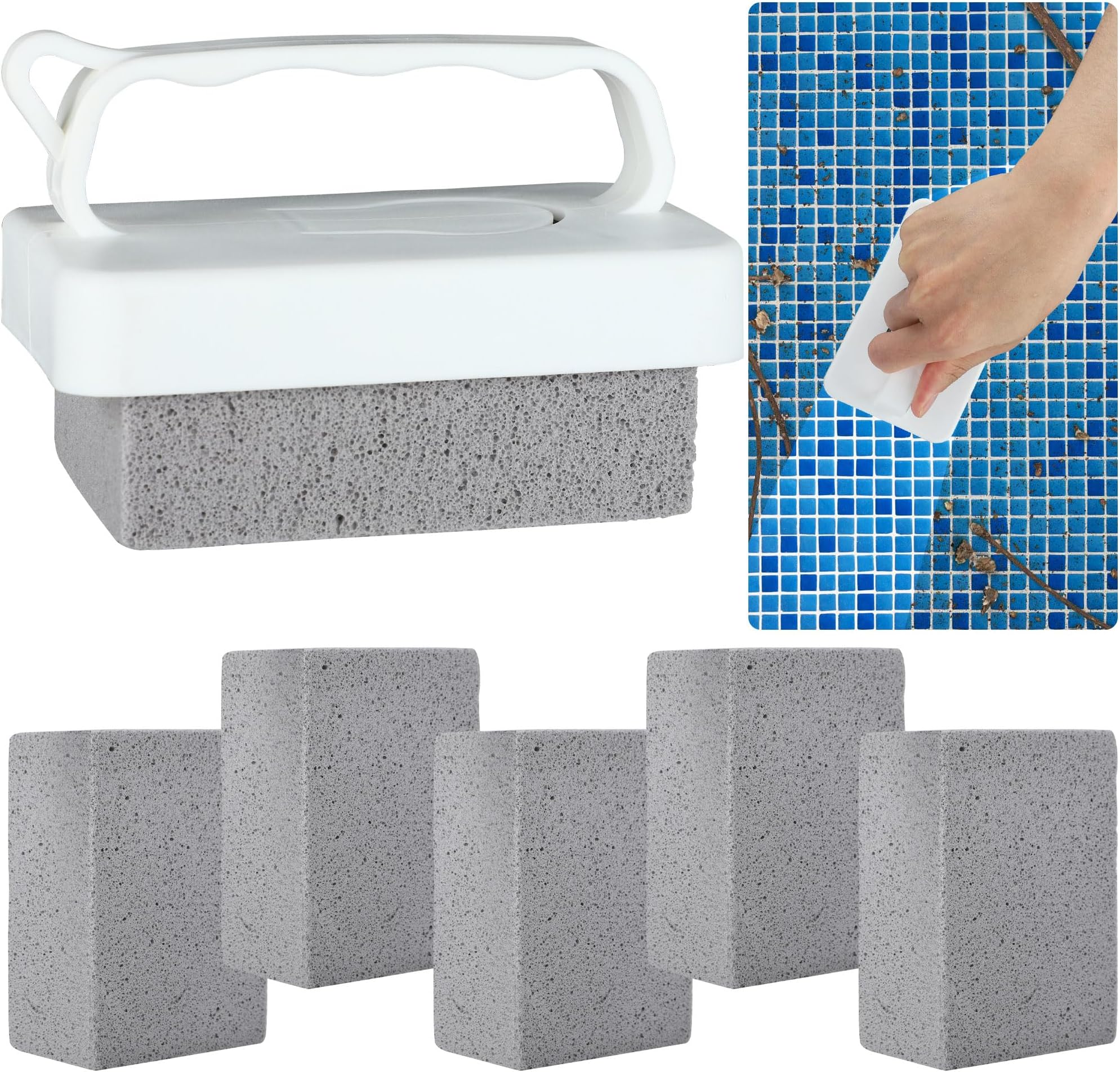 Amazon.com : 6 PCS Hand-Held Pool Pumice Stones Swimming Pumice Pool ...