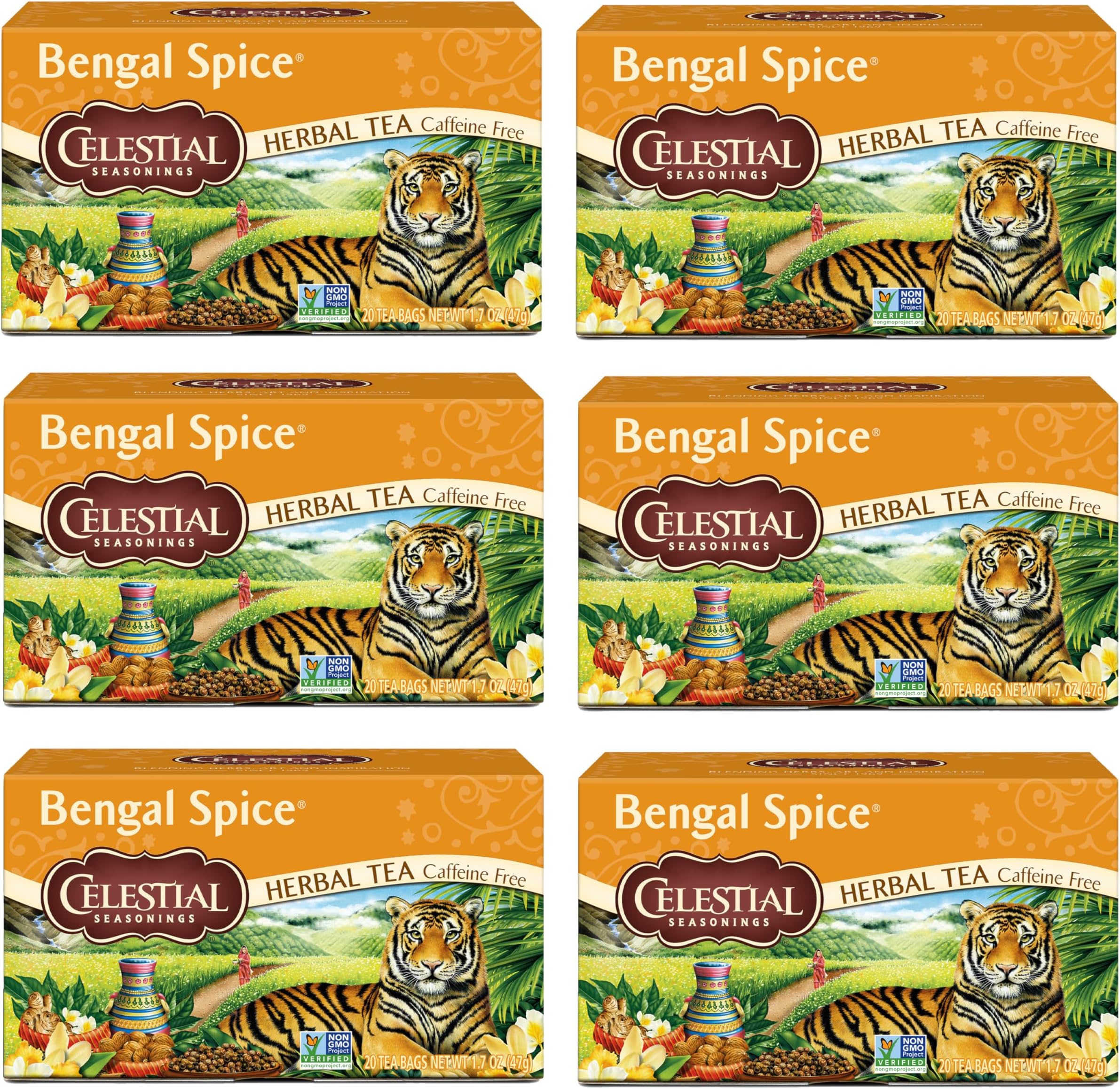 Amazon.com : Celestial Seasonings Bengal Spice Herbal Tea, Caffeine ...