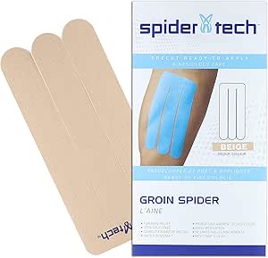 Amazon.com: SpiderTech Groin Spider - Precut Kineseology Tape - Beige : Health & Household