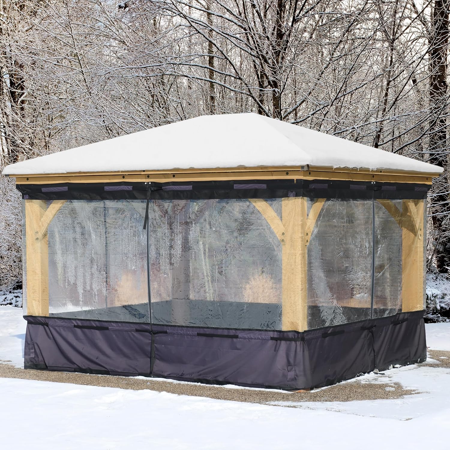 Yardistry 12' x 16' Meridian Gazebo Winter Cover – Heavy-Duty PVC ...
