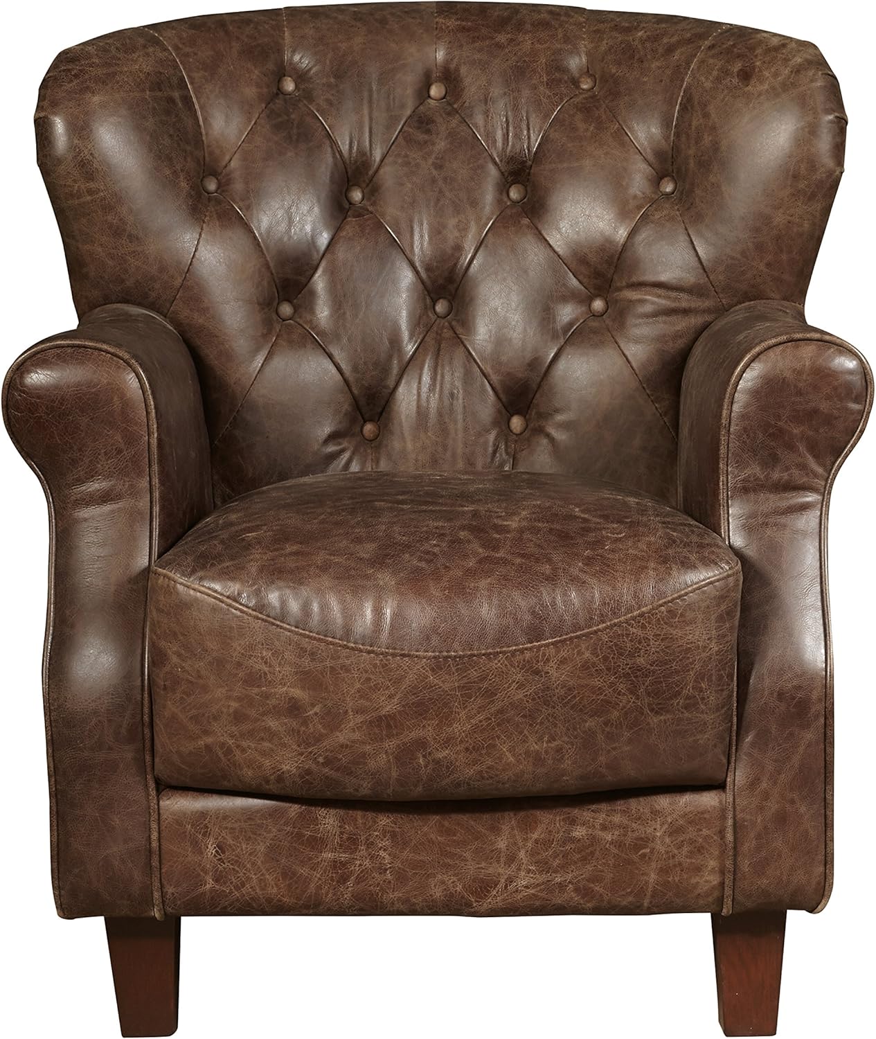 Amazon.com - Pulaski Tufted Leather Arm Chair - Chairs