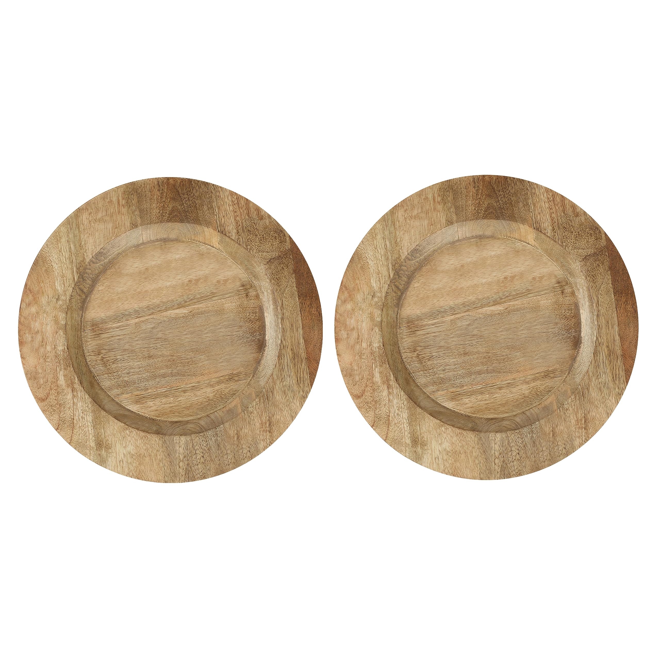 Amazon.com | Natural Wooden Chargers for Dinner Plates Set of 2 ...