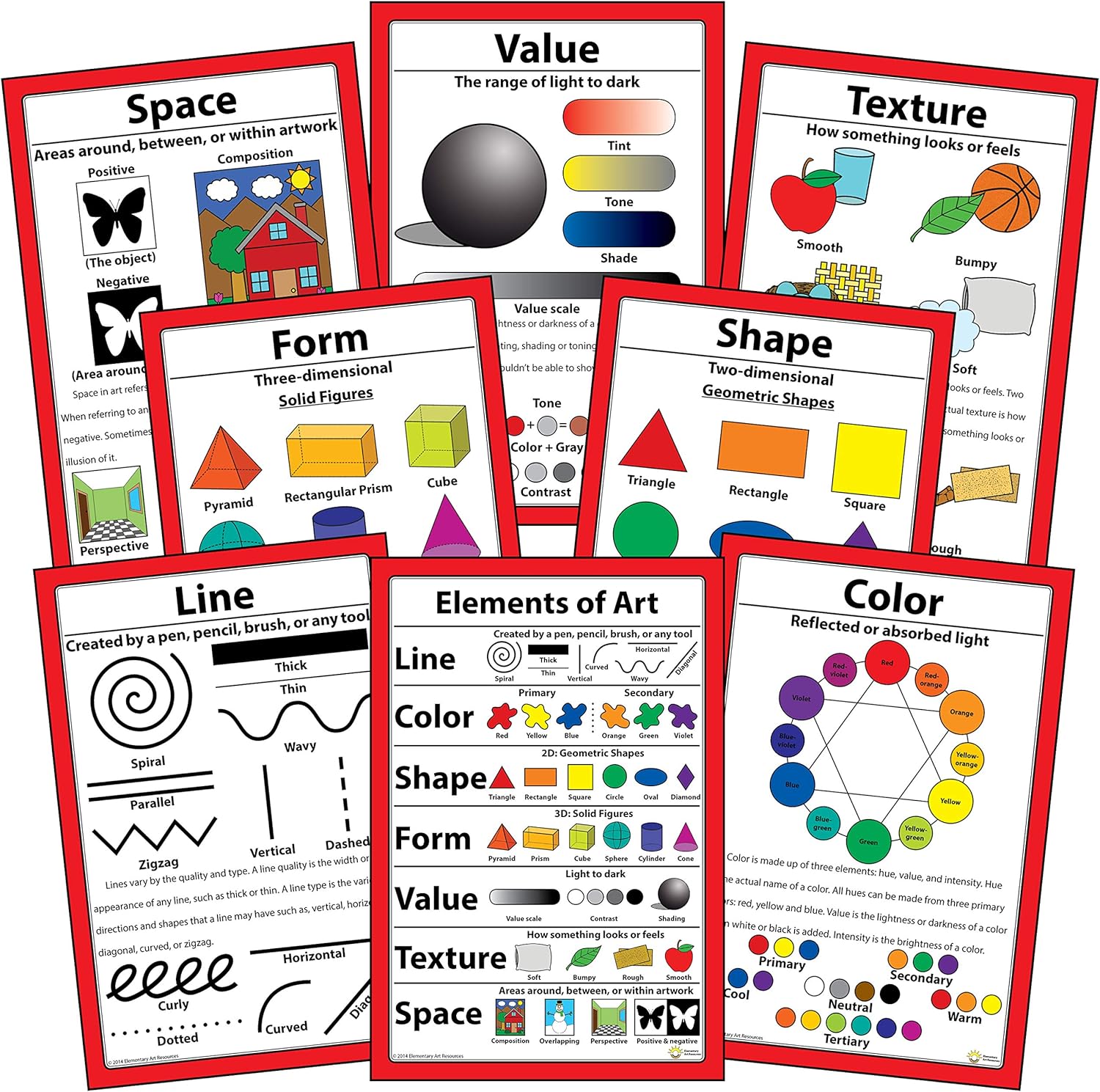 Elements of Art Posters 12″ X 18″ (Set of 8) – BigaMart