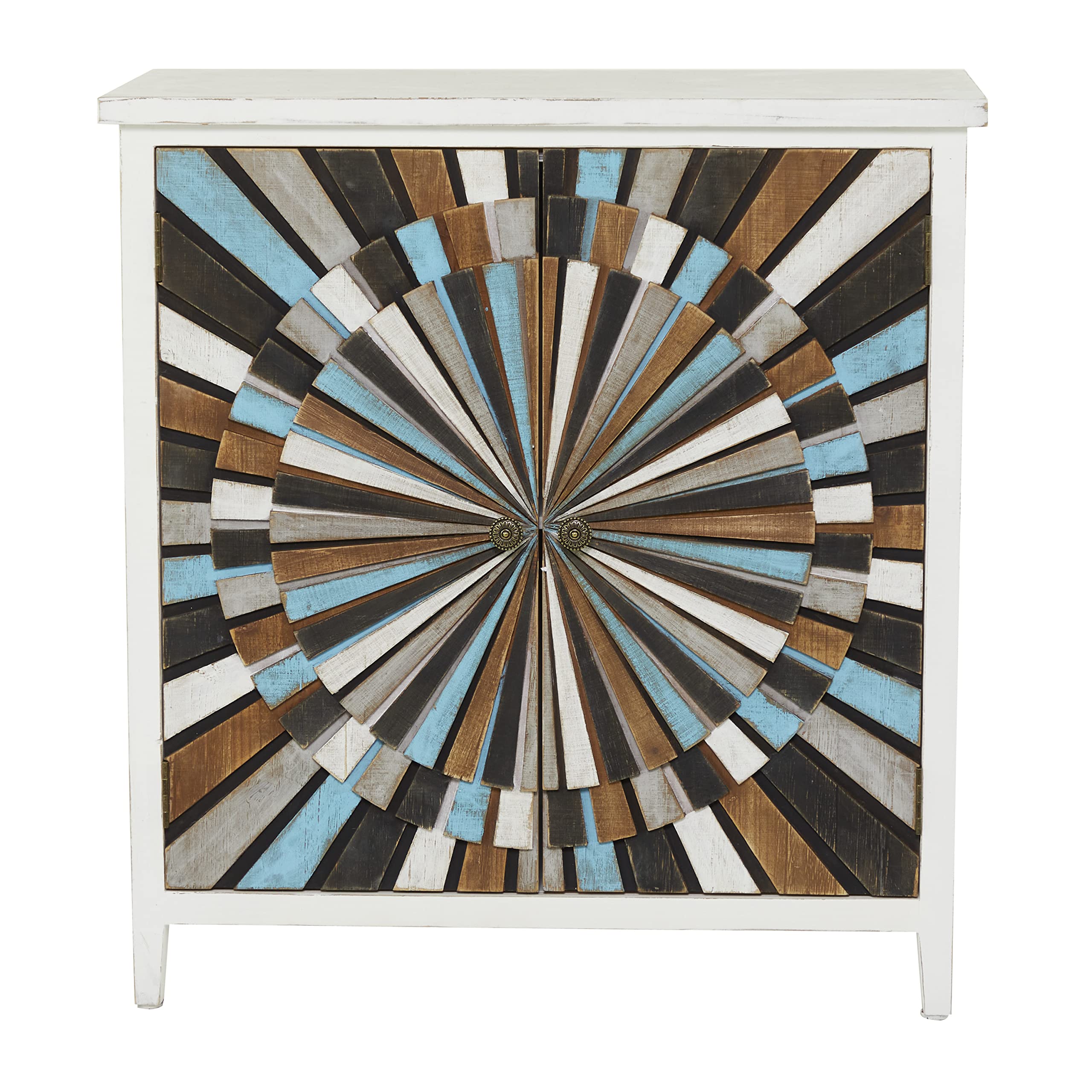 Amazon.com: Deco 79 Wood Starburst 1 Shelf and 2 Doors Cabinet, 30" x ...