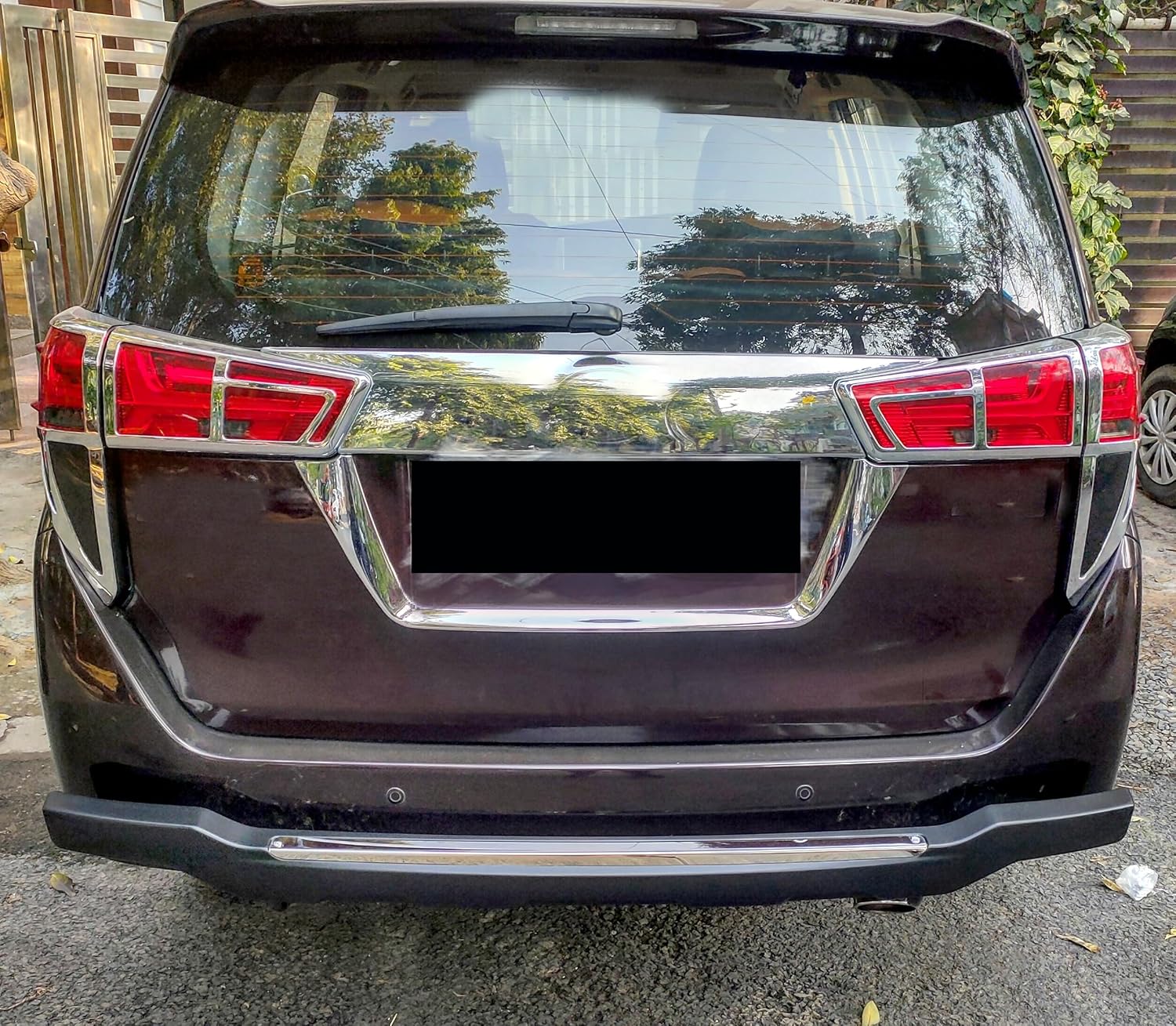 Bully Rear Bumper Guard For Toyota Innova Crysta Black Abs Plastic ...