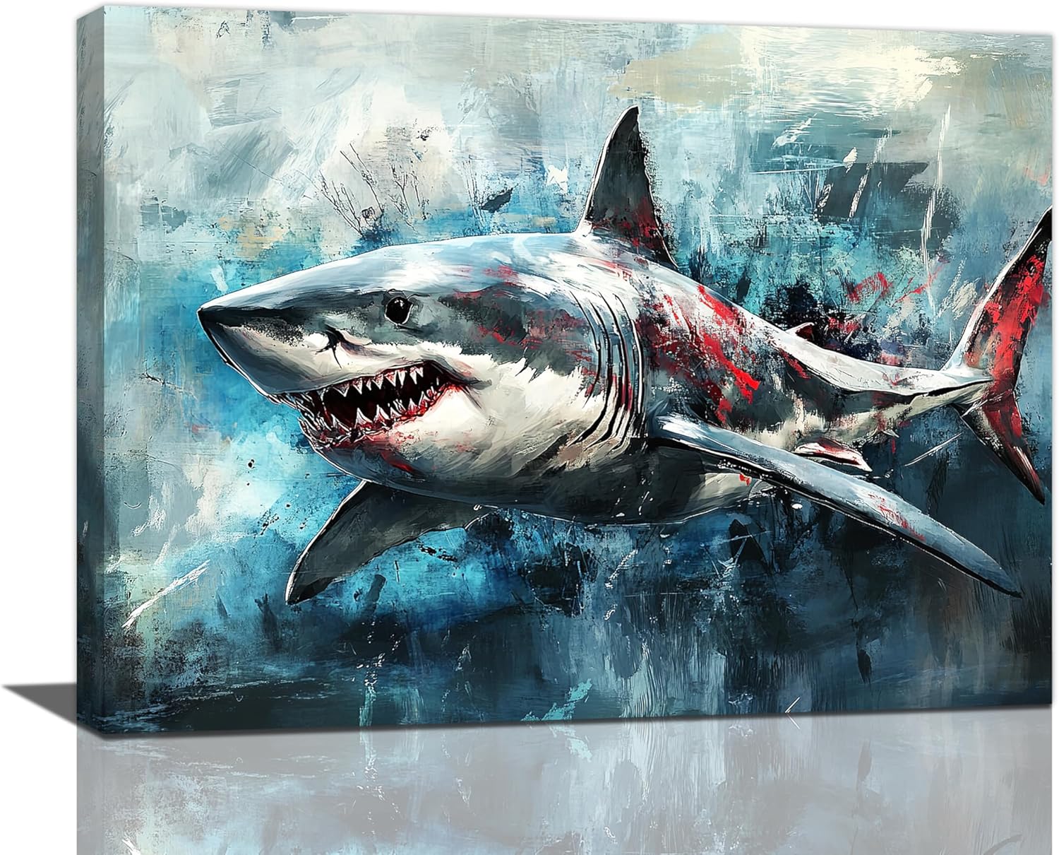 Amazon.com: Ocean Shark Wall Art Nautical Shark Pictures Wall Decor ...