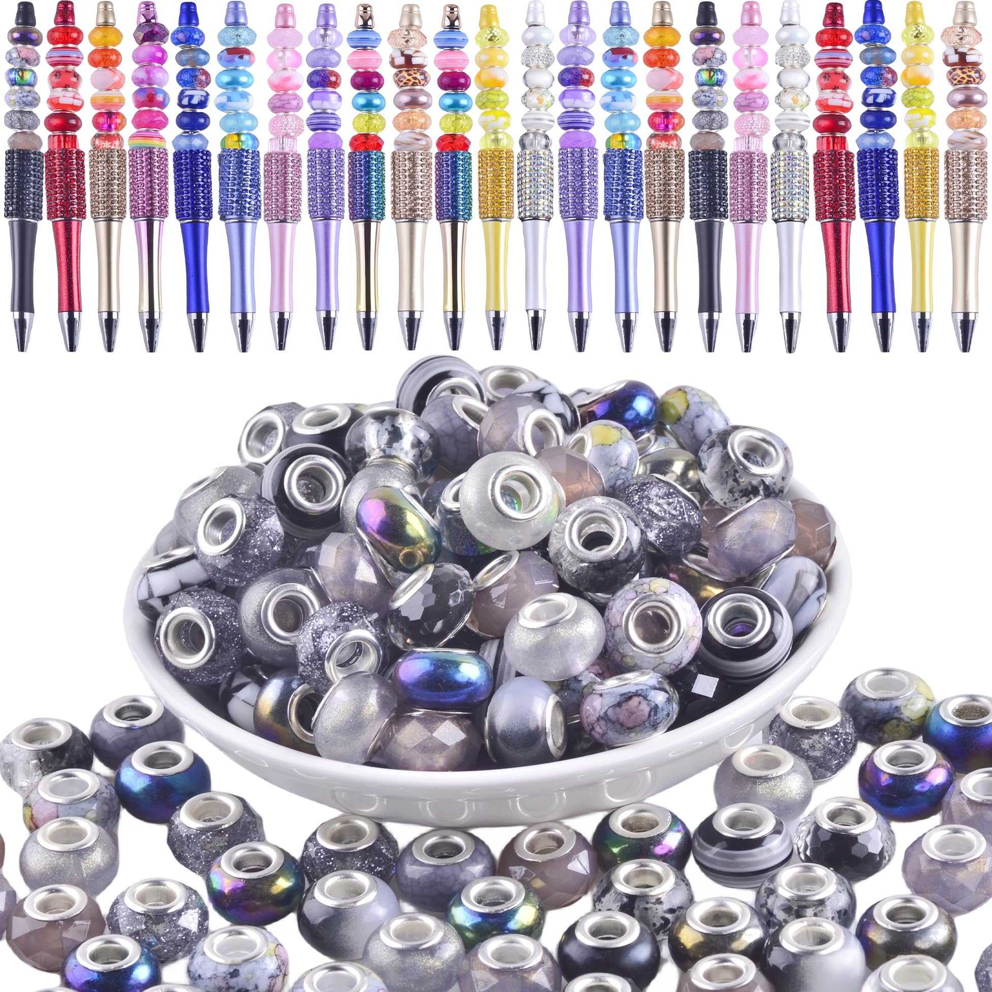 Amazon.com: Large Hole Beads for Jewelry Making 120pcs 14mm Large Hole ...