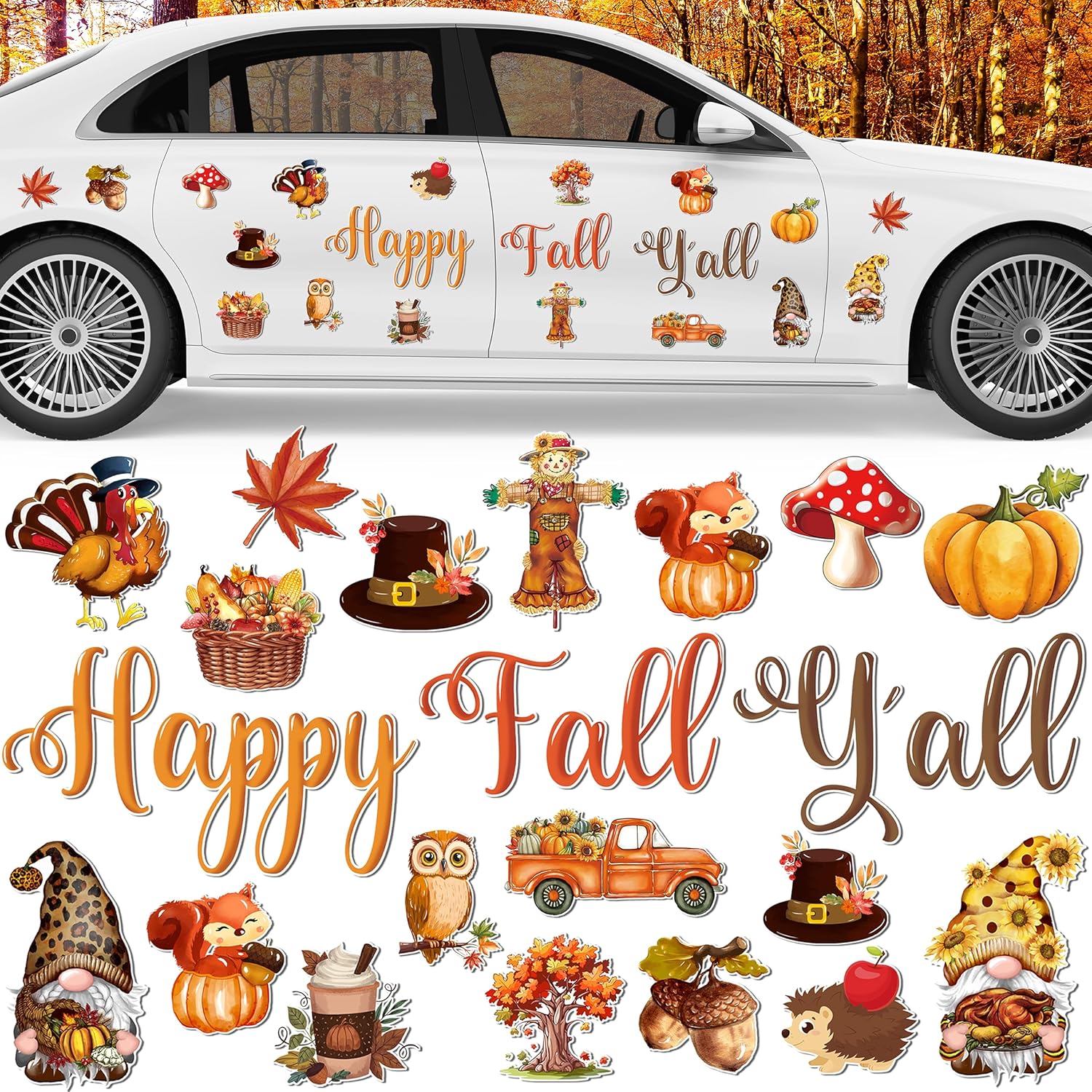 Amazon.com: Fall Thanksgiving Car Magnet Decoration 22Pcs, Magnetic ...
