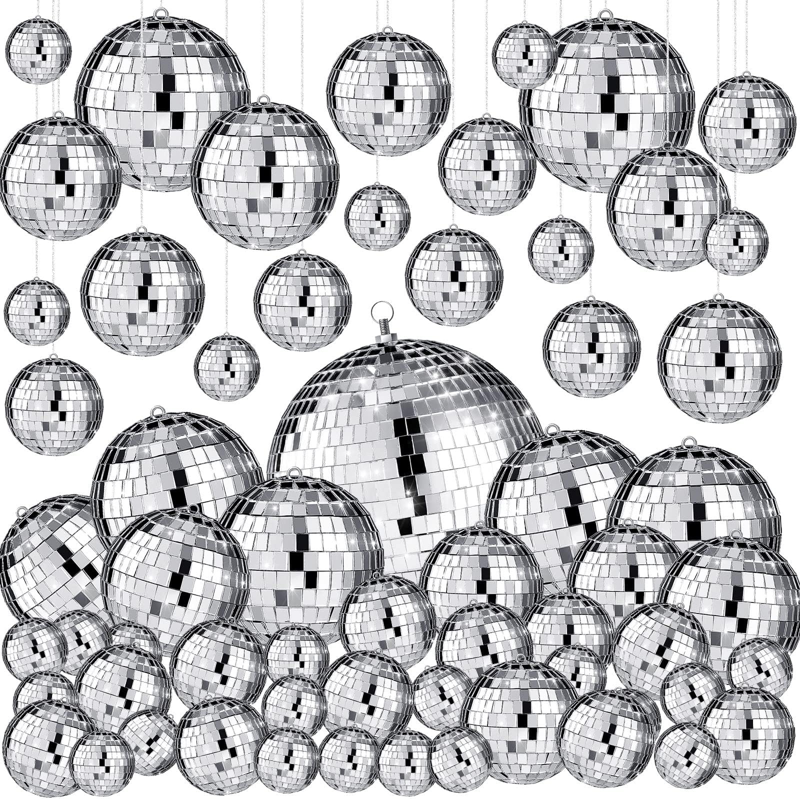 Amazon.com: 100 Pcs Mirror Disco Balls Decorations Different Sizes Bulk ...