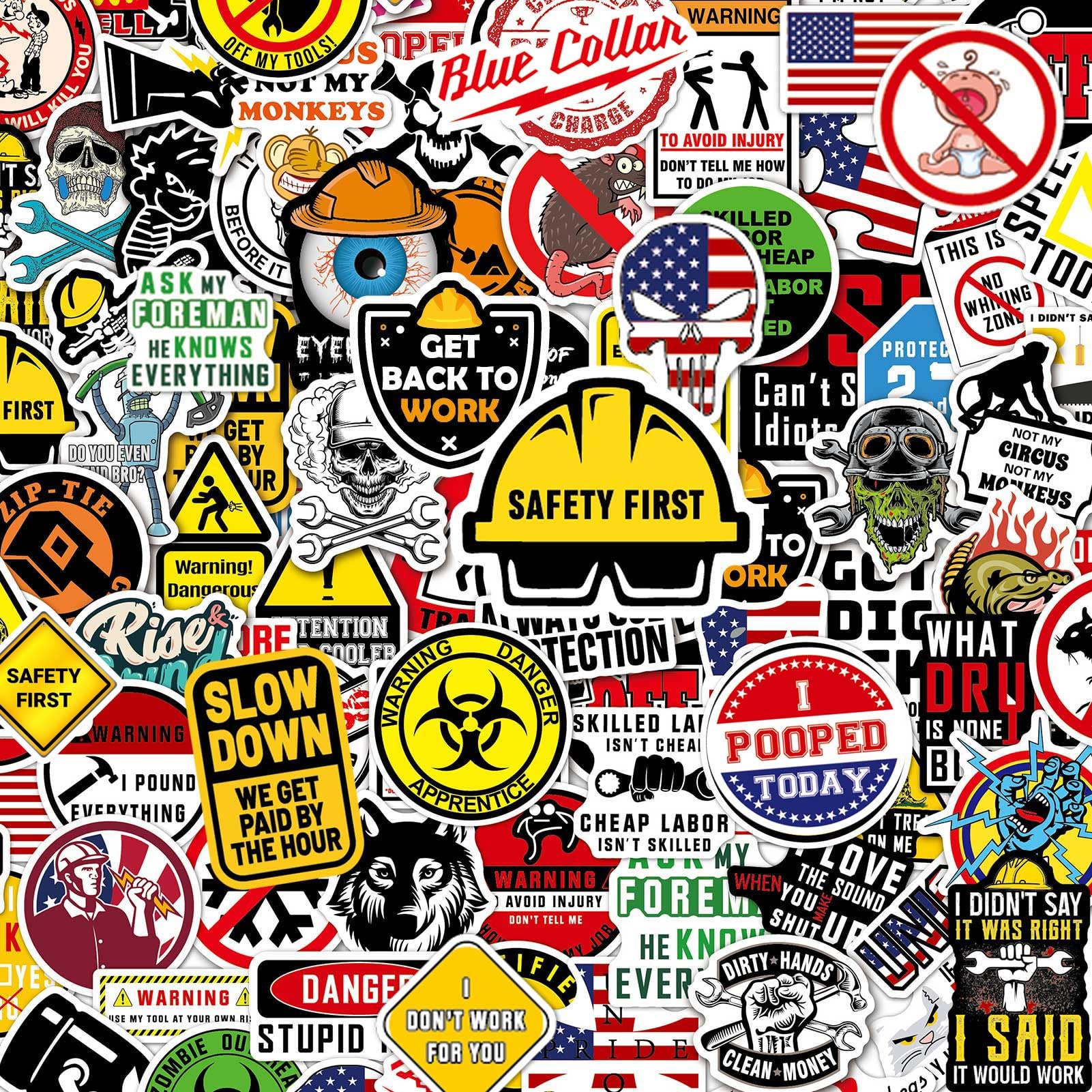 Hard Hat Stickers for Adults, Funny Stickers Pack for Adults ...
