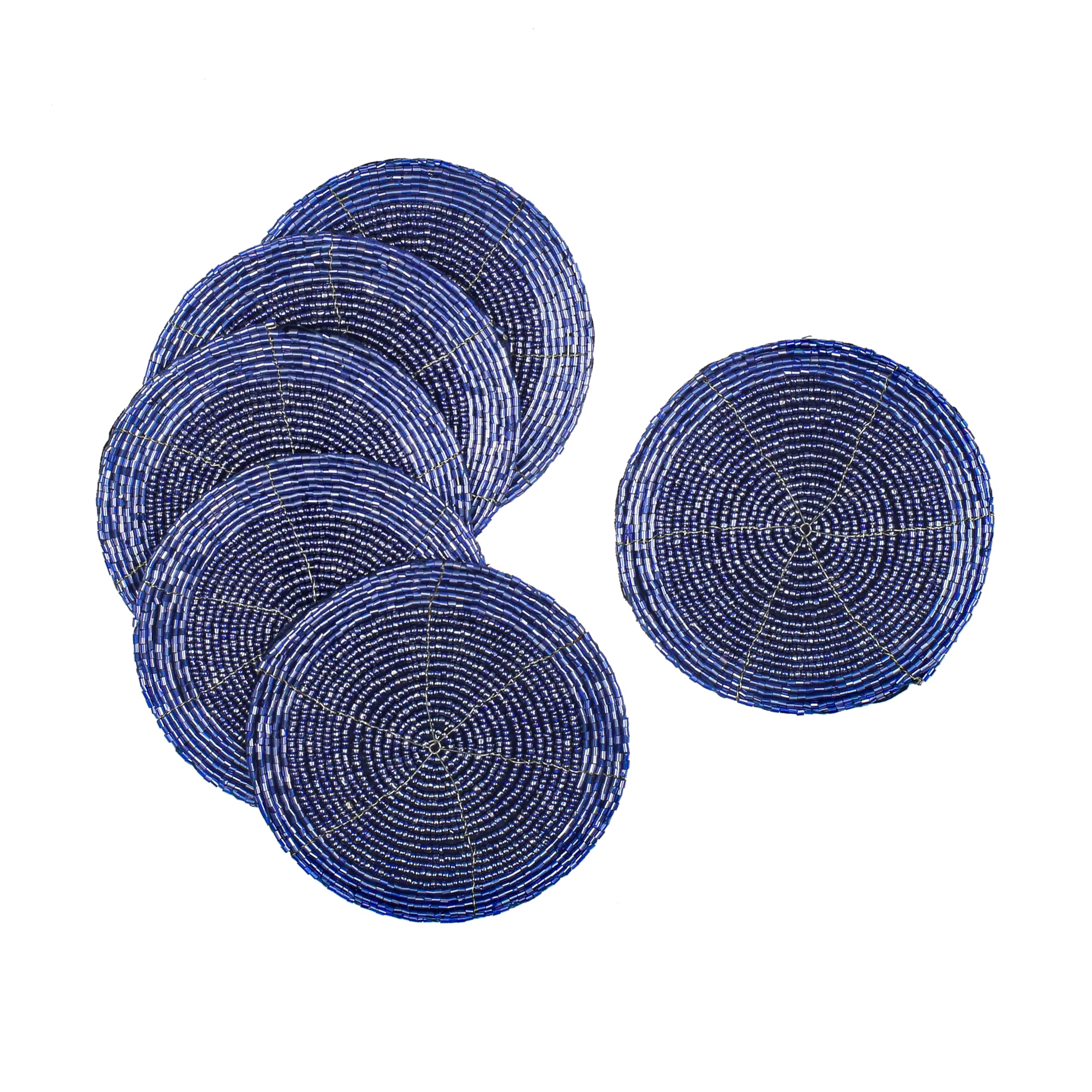 Amazon.com: Handmade Beaded Wire Coaster Set of 6-4 Inch Round Coasters ...