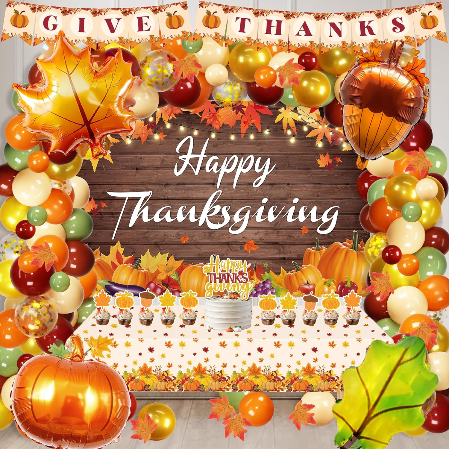 Amazon.com: Fall Thanksgiving Party Decorations Kit - Pumpkin & Maple ...