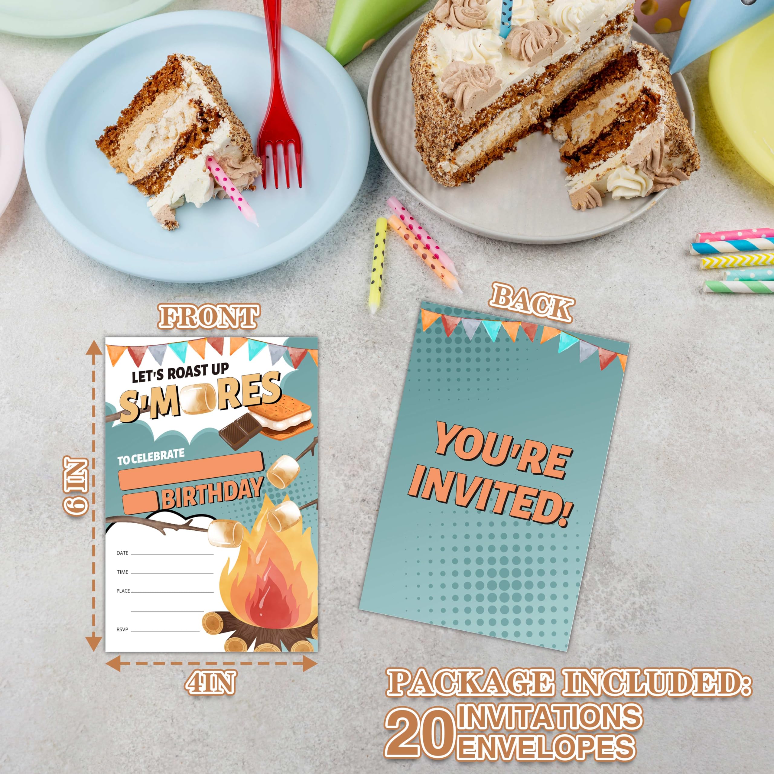 Smores Party Invitations Amazon.com : Zmyollo S'mores Birthday