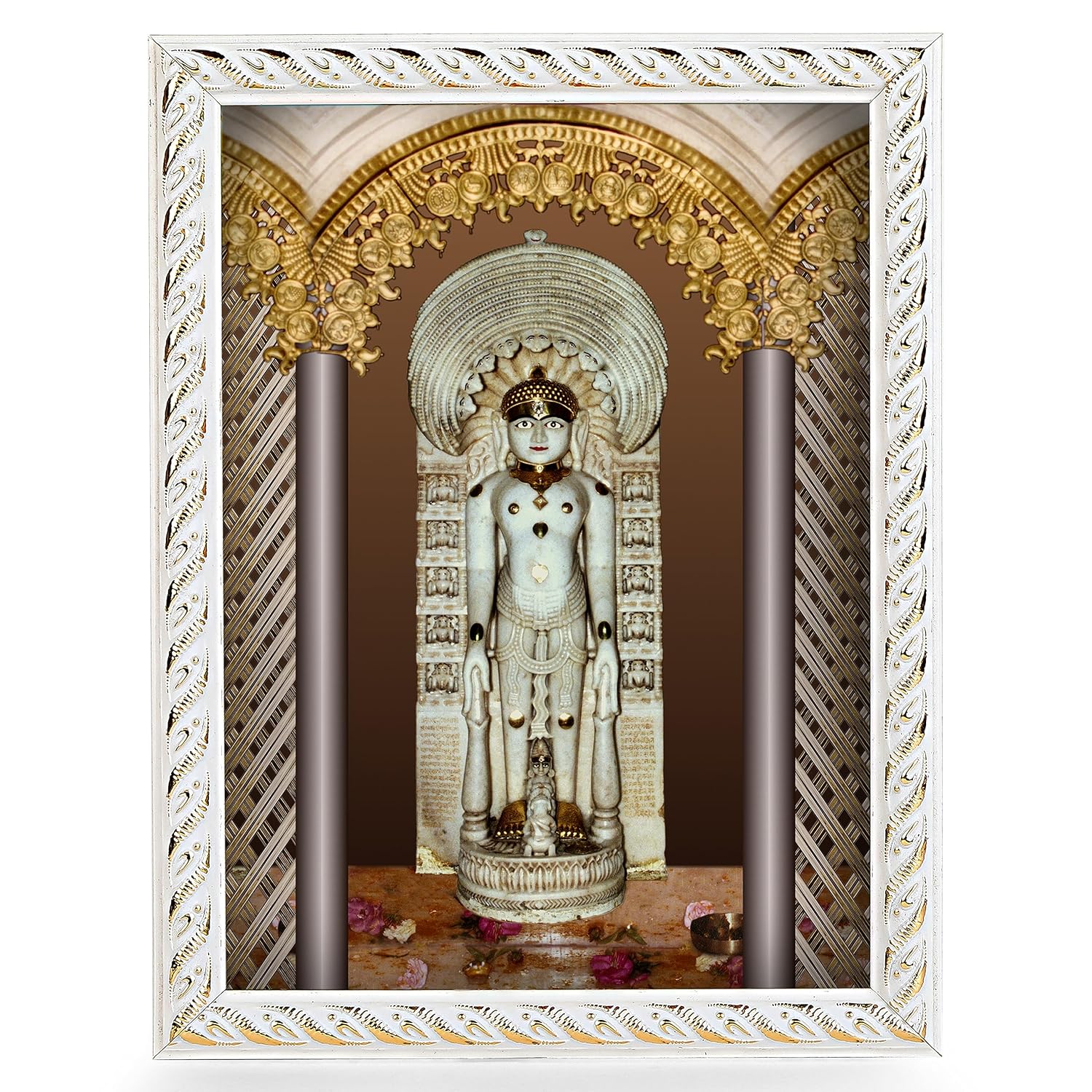 Temple One Shri Parshwanath Bhagwan Standing rare with Jain religious ...