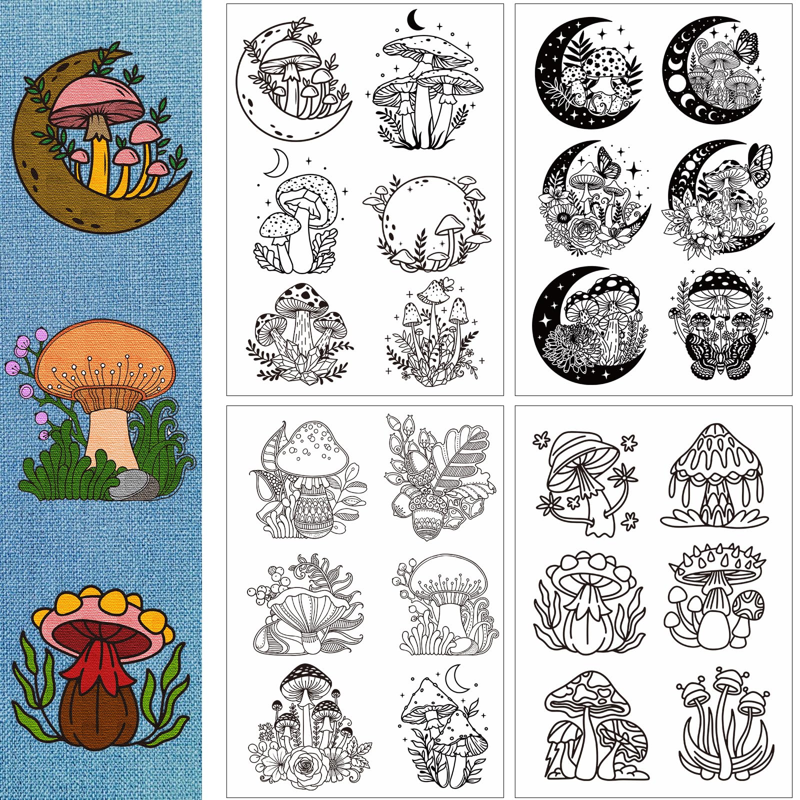 Amazon.com: Rngmsi Water Soluble Embroidery Patterns - 4 Sheets ...