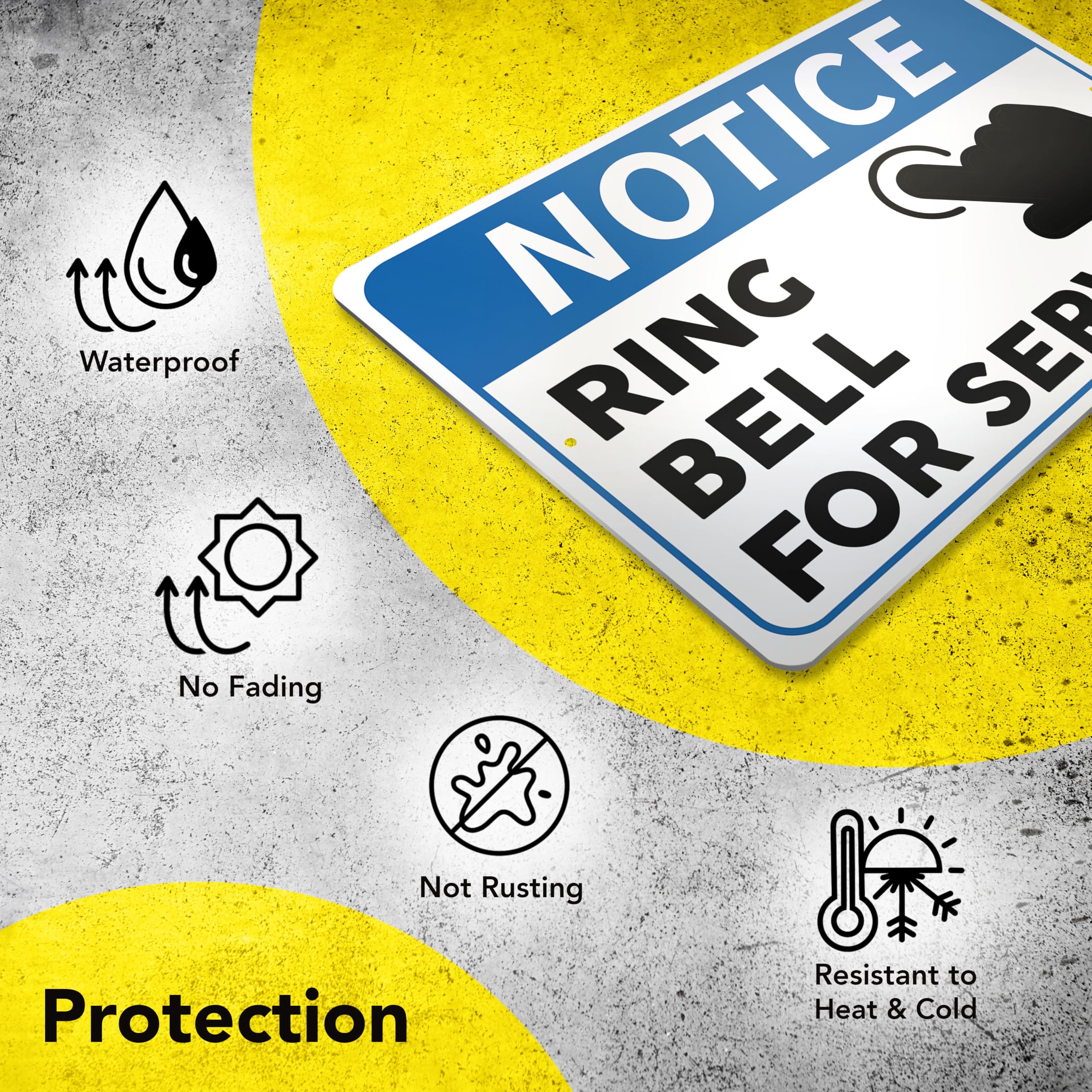 Snapklik.com : 2 PC Ring Bell For Service Signs - 7 X 10 Aluminum ...