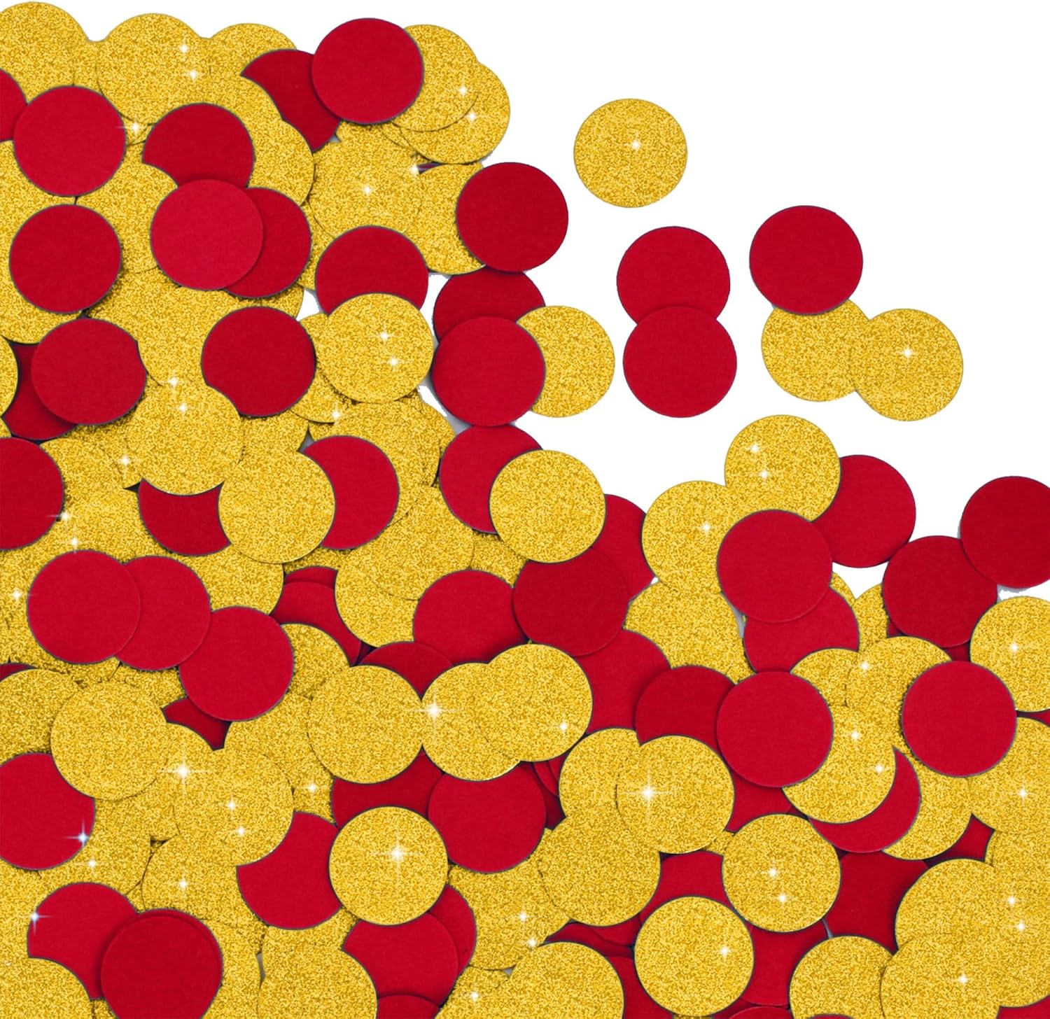Amazon.com: 300Pcs Glitter Gold and Red Table confetti,Paper Circle ...