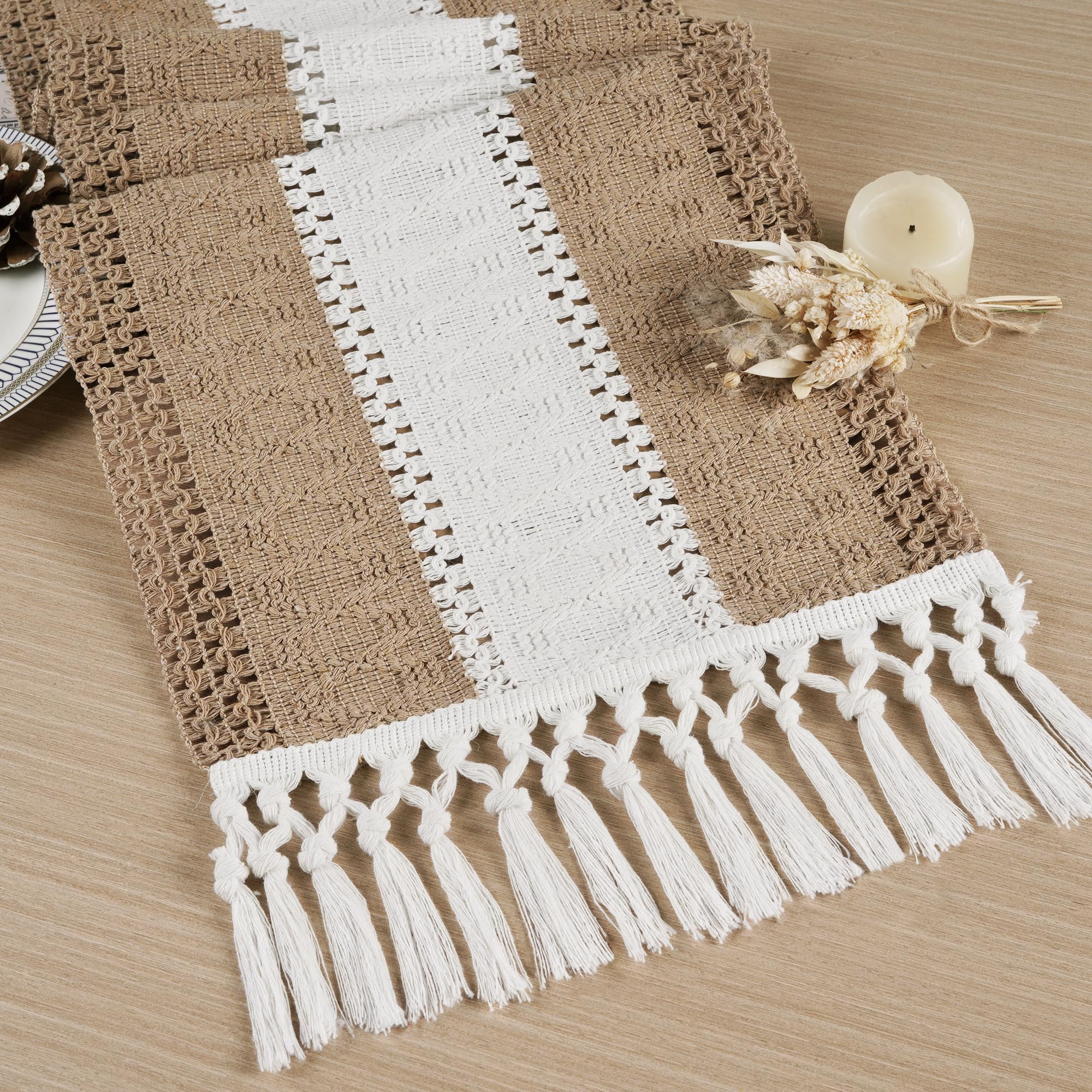 Amazon.com: FEXIA Boho Table Runner for Home Decor with Tassels 72 ...