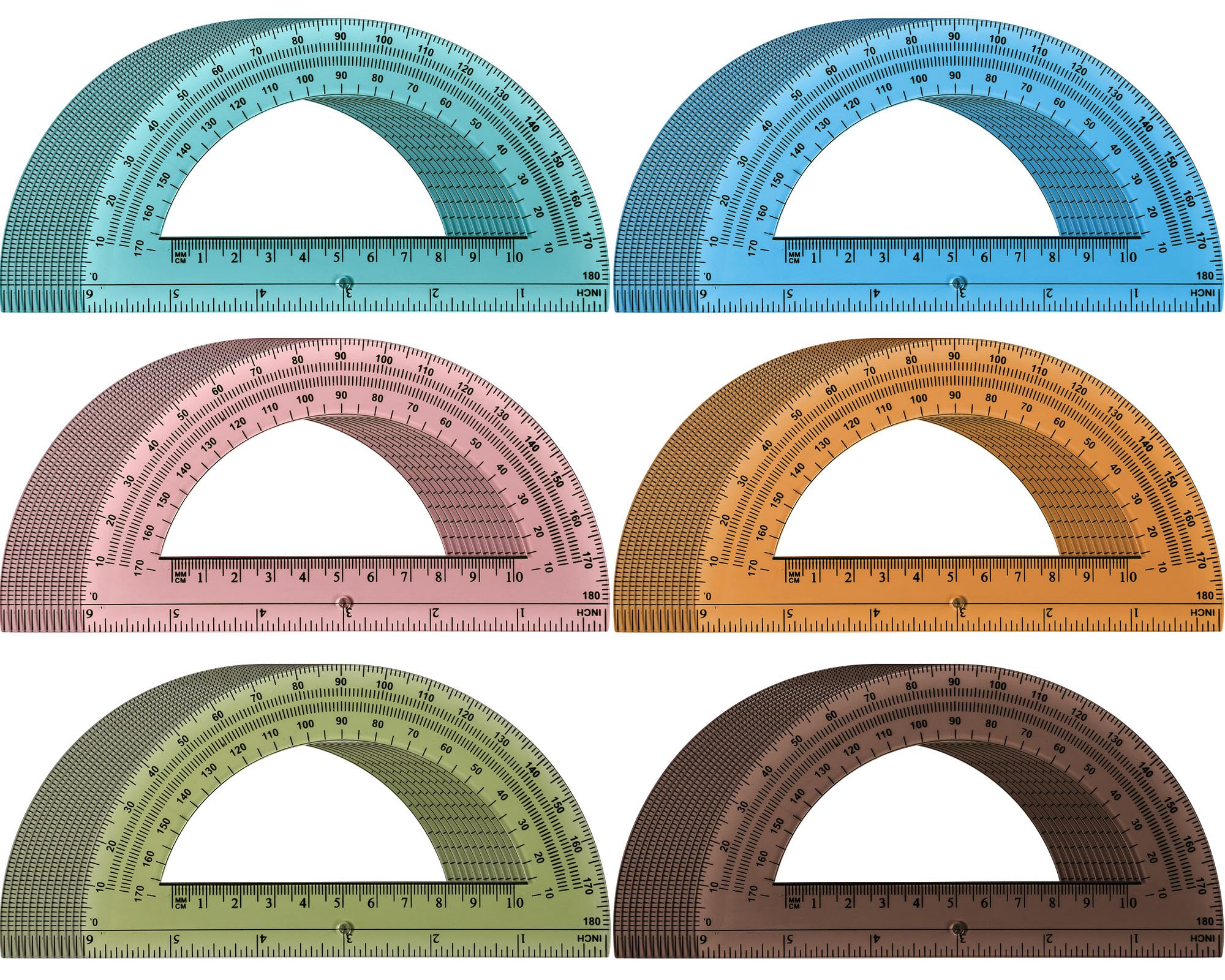 Snapklik.com : 72 Pcs Of Colorful Plastic Protractors 180 Degrees 6 ...
