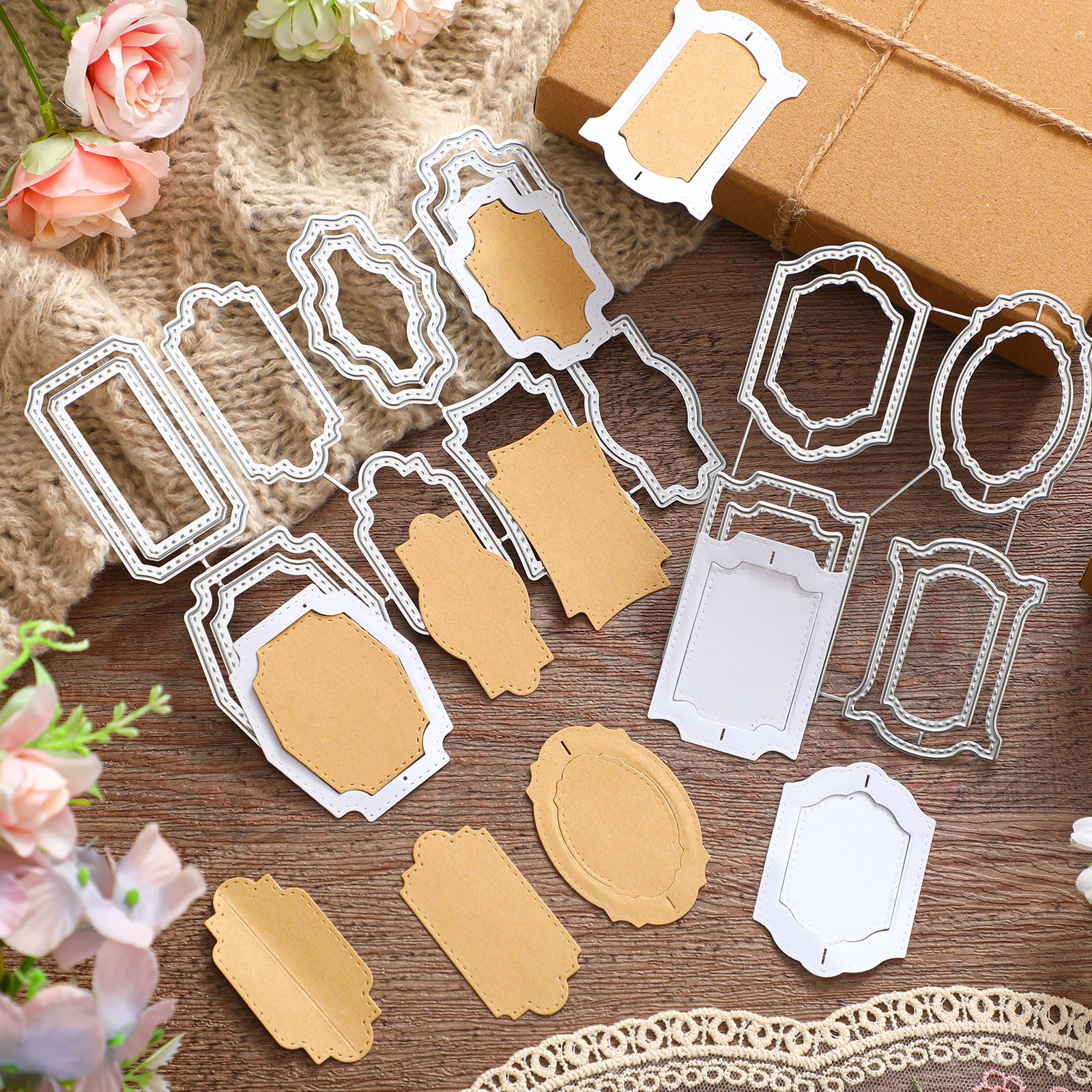 Amazon.com : Jinei 12 Pcs Backgrounds Frame Metal Cutting Die for ...