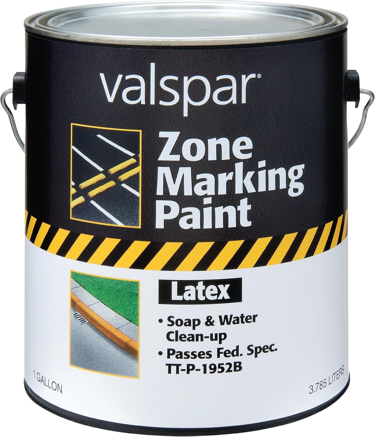 Valspar 24-136G Yellow Latex Zone Marking Paint - 1 Gallon