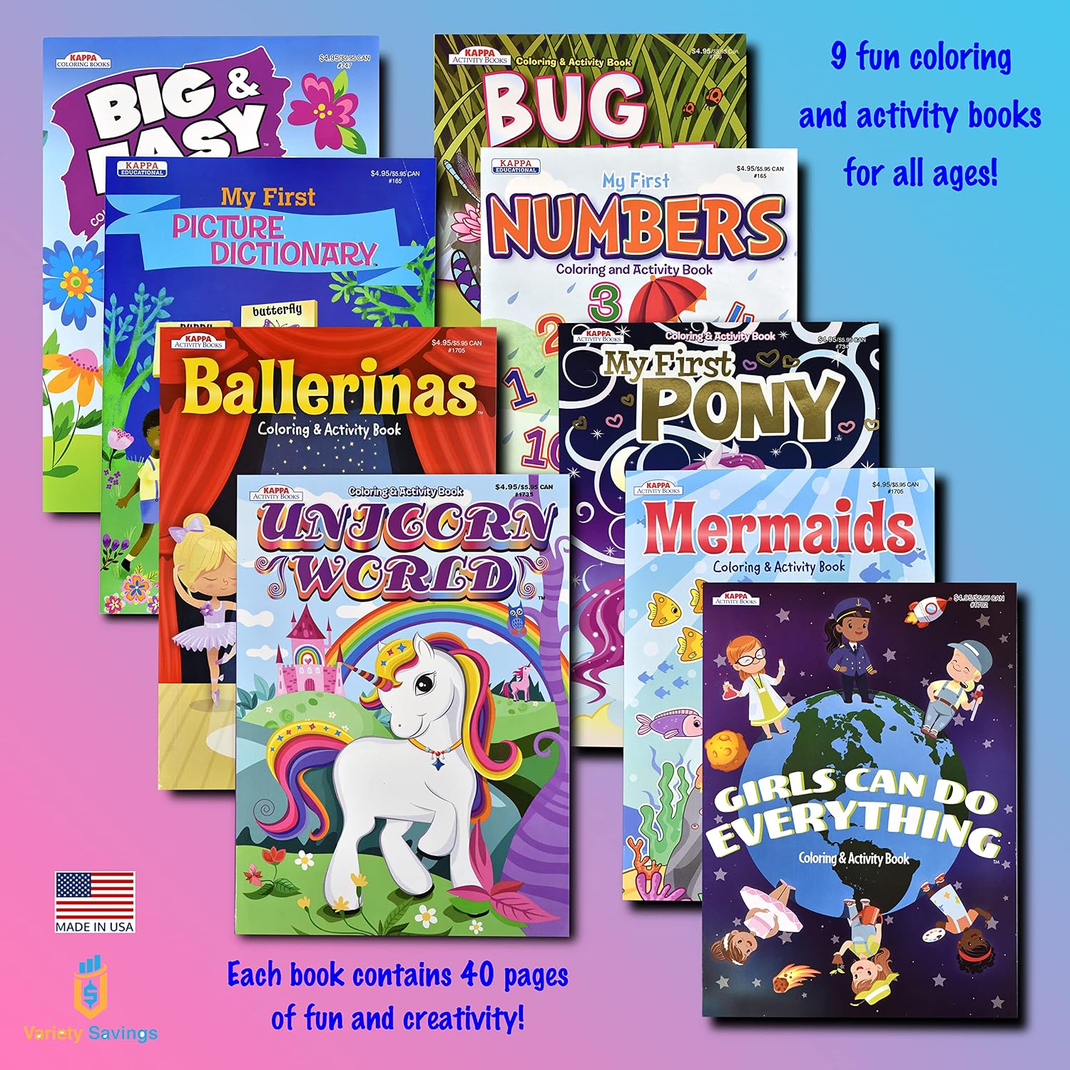 Amazon.com: Variety Savings Kappa Coloring and Activity Books for Girls ...