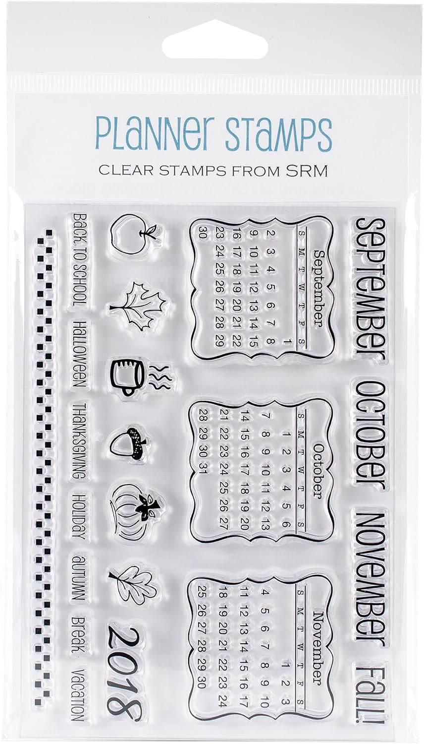 Amazon.com: SRM Stickers Fall Plans Planner Clear Stamp : Arts, Crafts ...