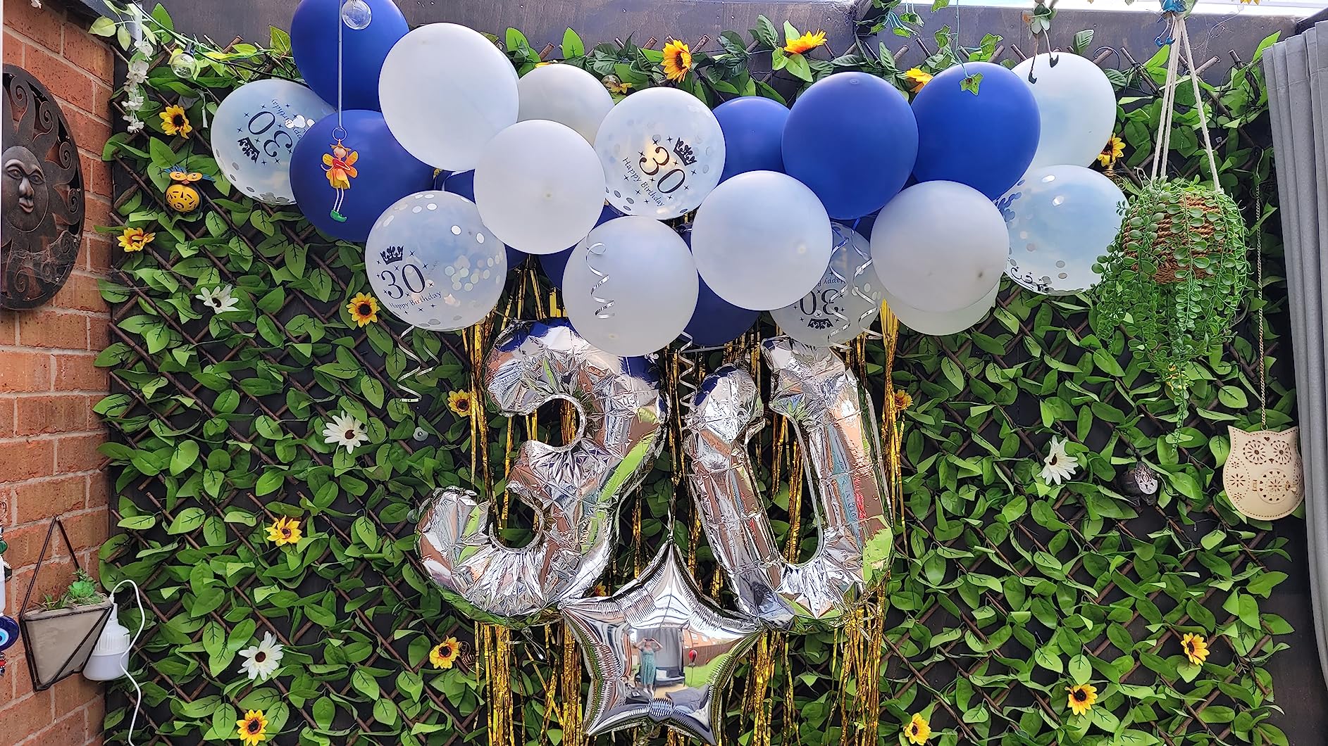 Apradas 30th Birthday Decorations for Mens Boys Navy Blue Silver Balloons with 30 Happy Birthday ...