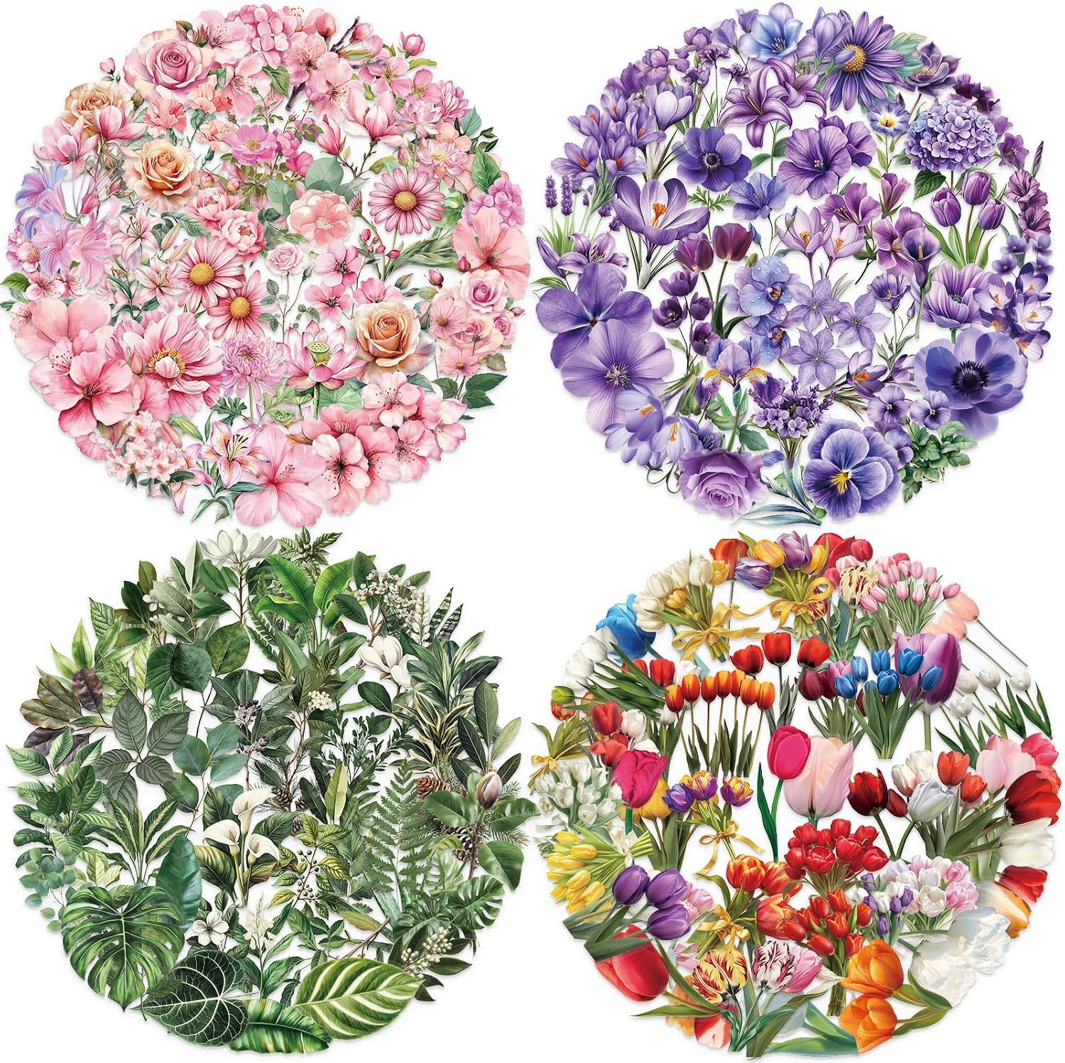 Amazon.com: Ynhay 200 Pcs Natural Flower Stickers for Scrapbooking ...