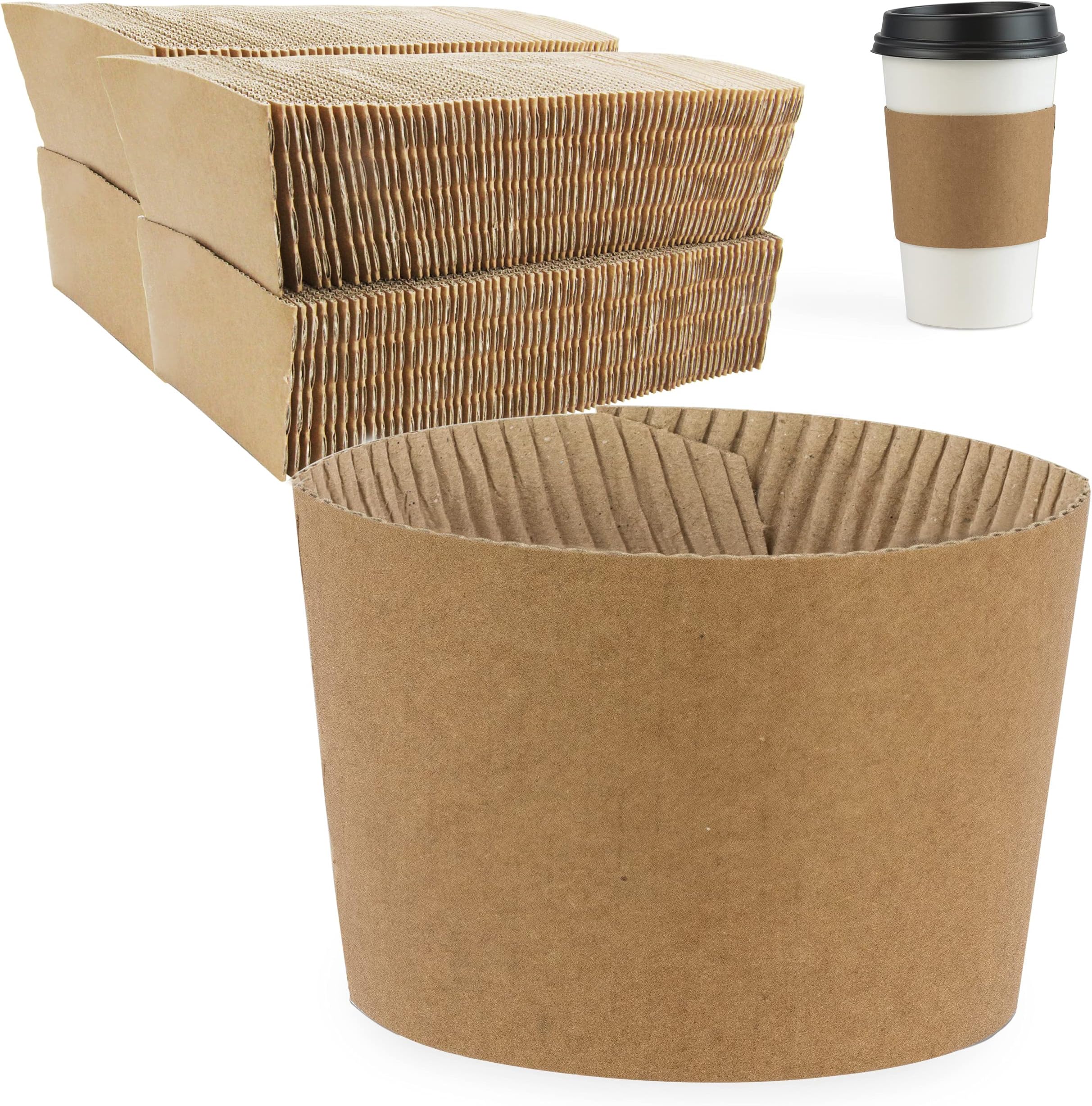 Amazon.com: ZIQI 200 Pack Coffee Cup Sleeves, Kraft Paper Hot Cup ...